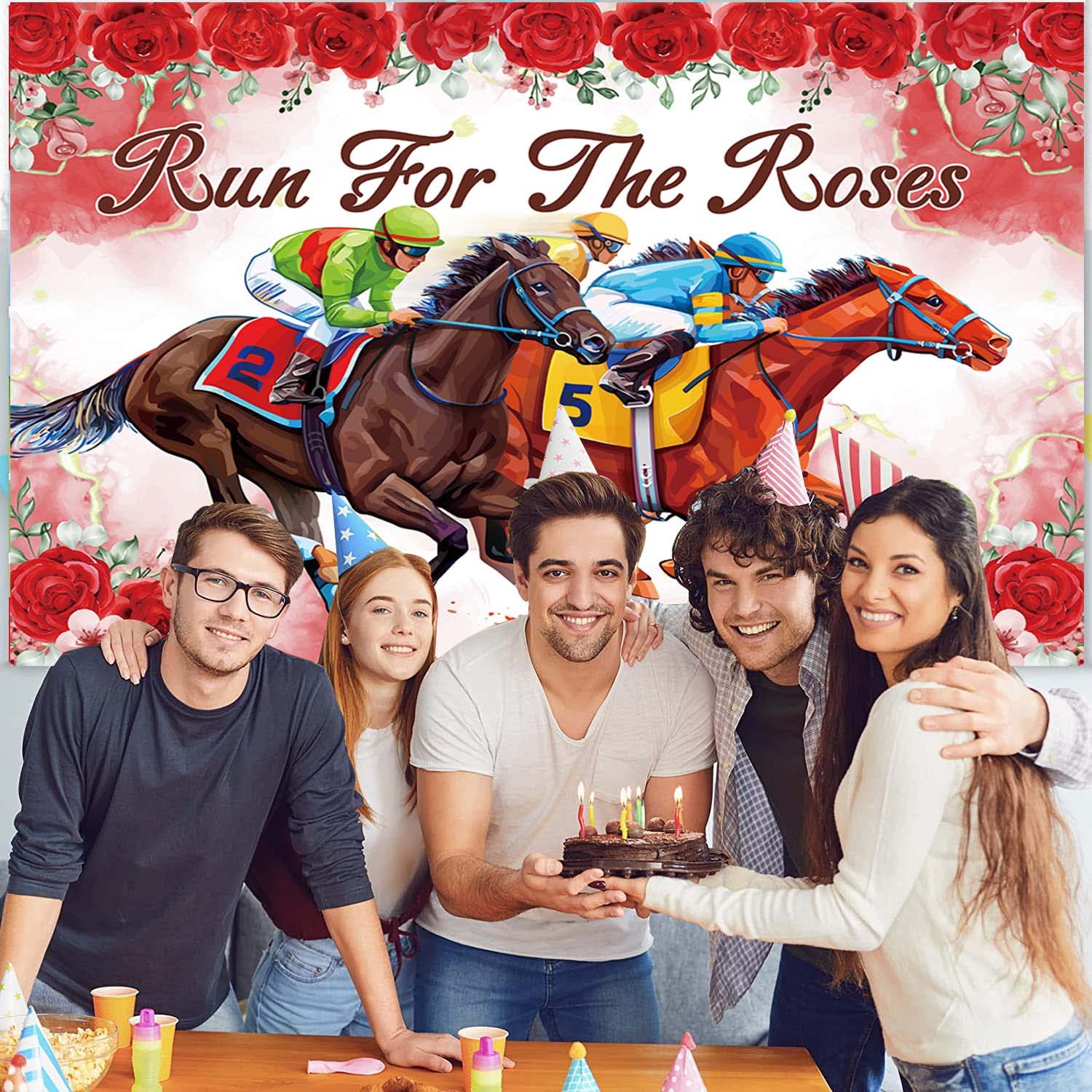 Snapklik.com : Run For The Roses Backdrop 7x5FT Kentucky Derby Horse ...