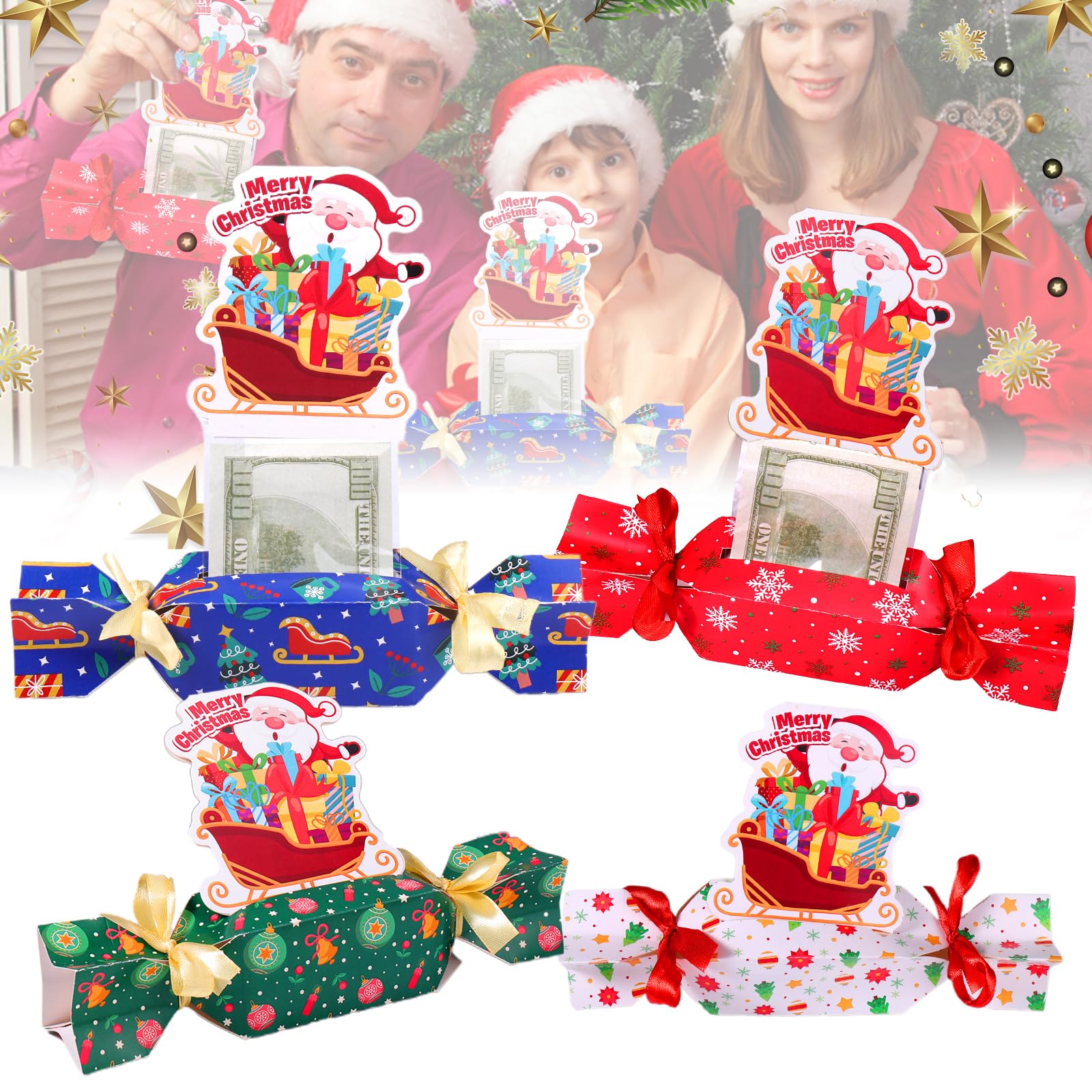 Amazon.com: XANGNIER 4pcs Candy Christmas Surprise Money Pull Pouch ...
