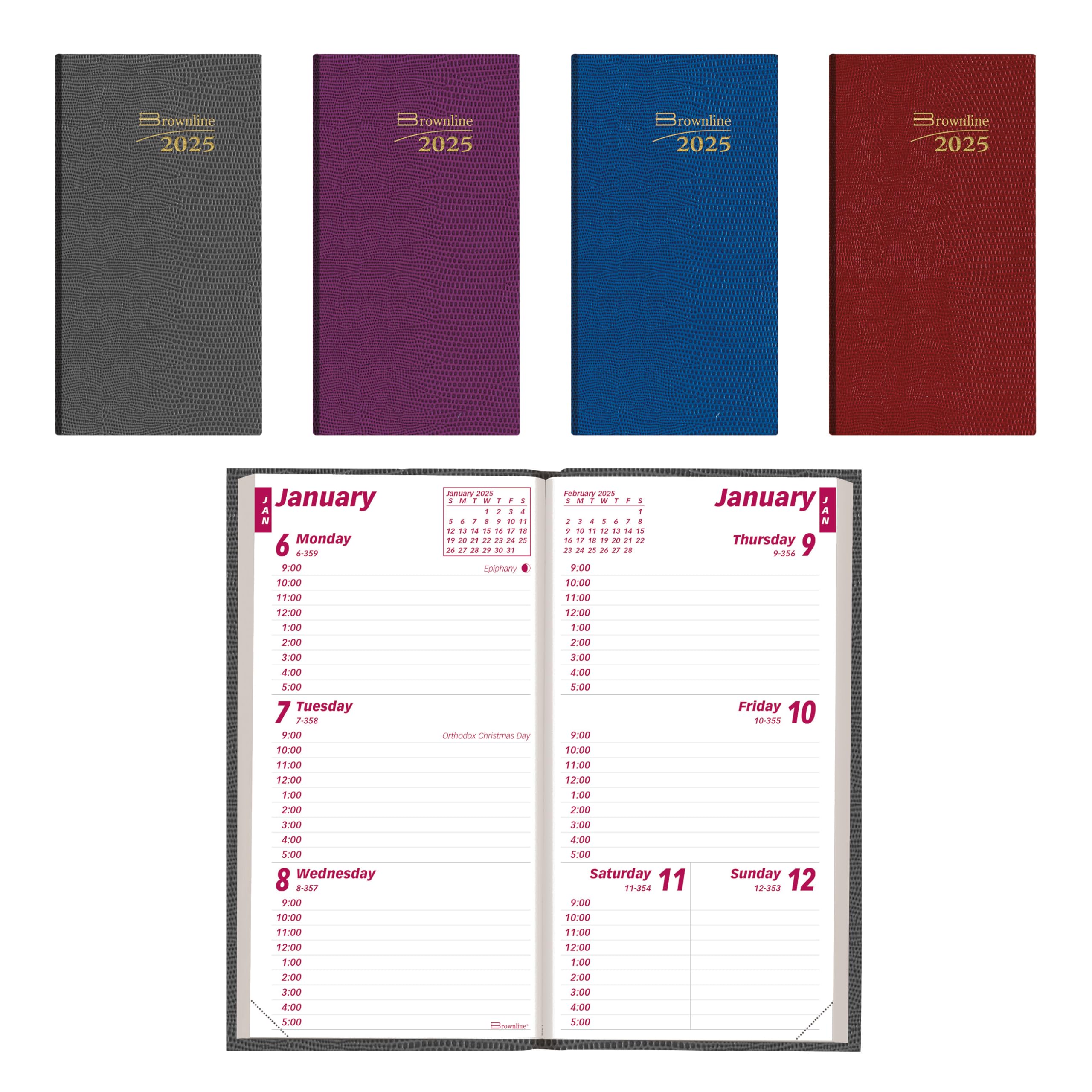 Brownline® 2025 Traditional Weekly Pocket Planner, Appointment Book, 12 ...