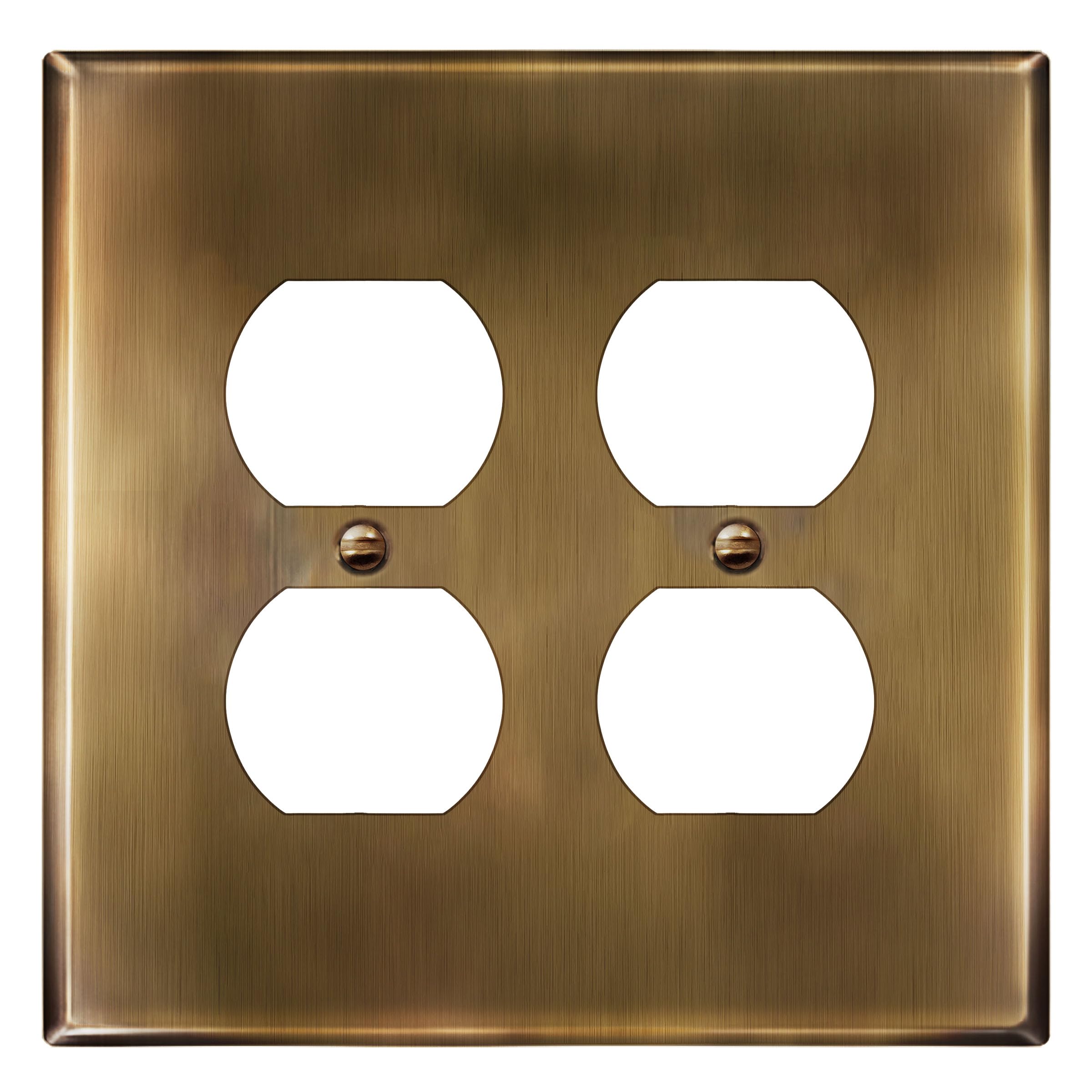 LIDER Duplex Receptacle Metal Wall Plate, Stainless Steel Outlet Cover ...