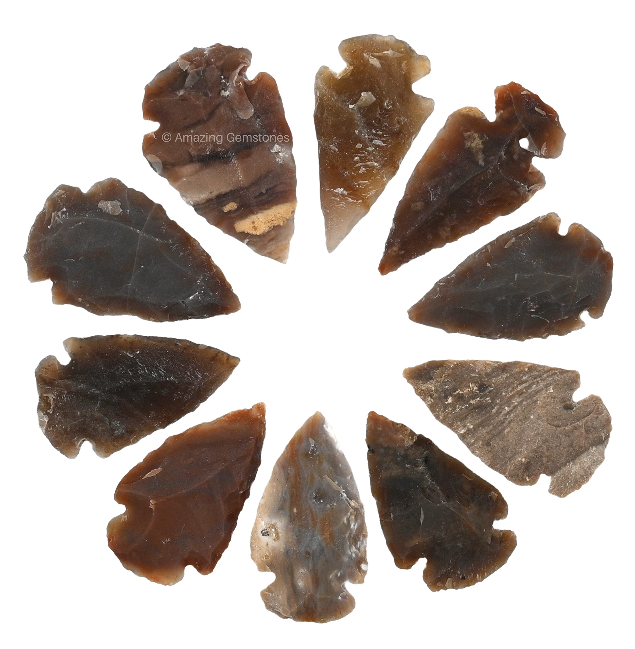 Amazon.com: 5 Pieces Fancy Jasper Arrowhead, Crystal and Healing Stone ...