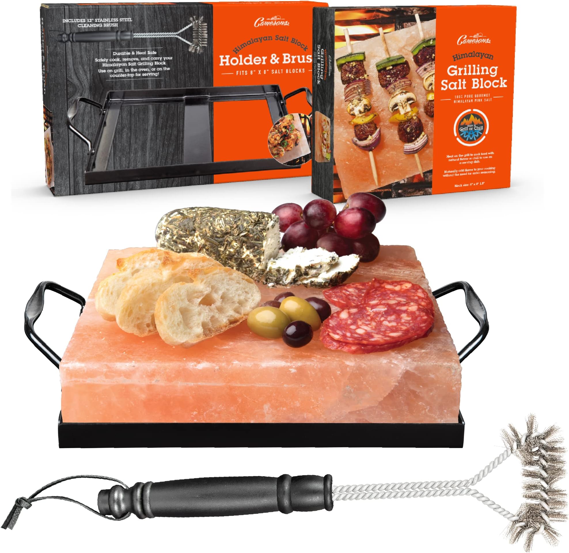 Amazon.com : Himalayan Salt Block, Holder & Stainless Steel Wire ...