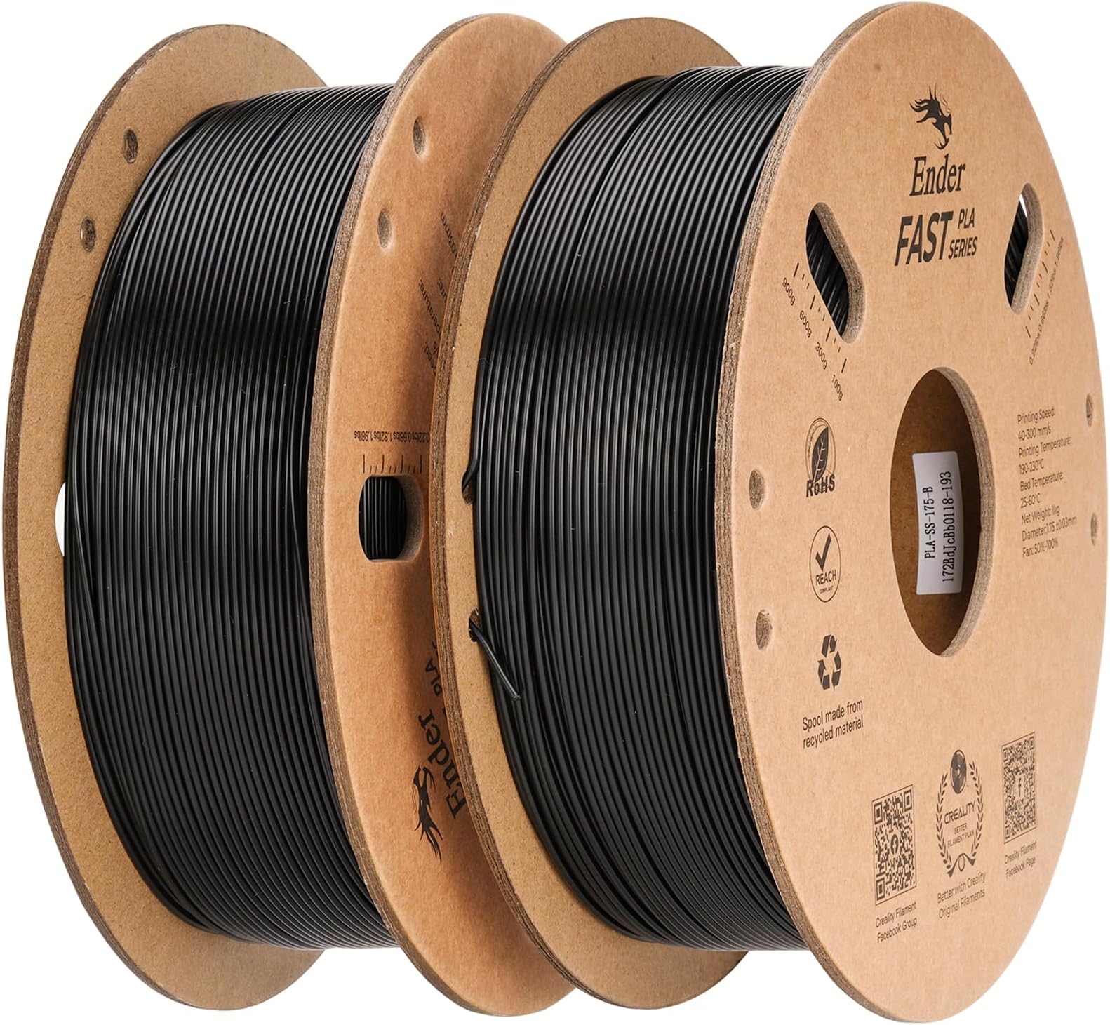 Amazon.com: Creality High Speed PLA Filament 1.75mm Black 2Kg, 3D ...