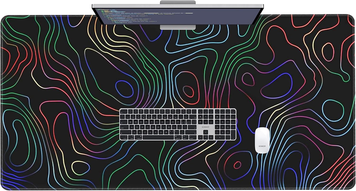 Amazon.com : KOBWOPI Topographic Extra Large Gaming Mouse pad (48''x24 ...