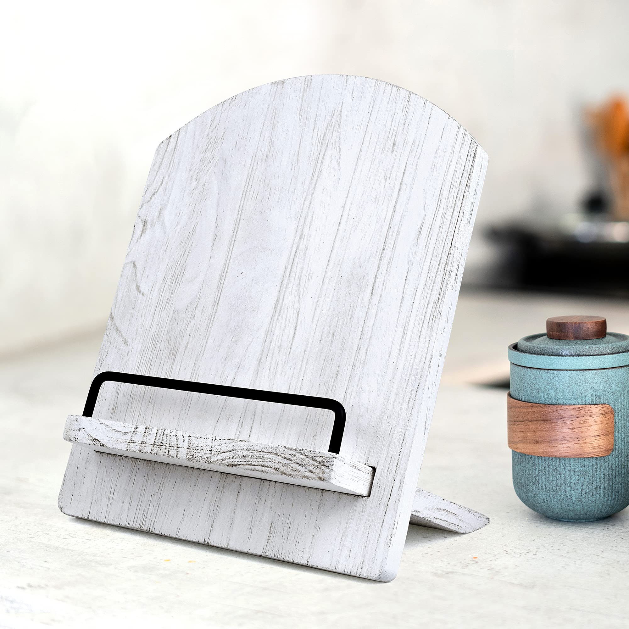 Amazon.com: Wood Cookbook Stand Cookbook Holder: Kitchen Adjustable ...