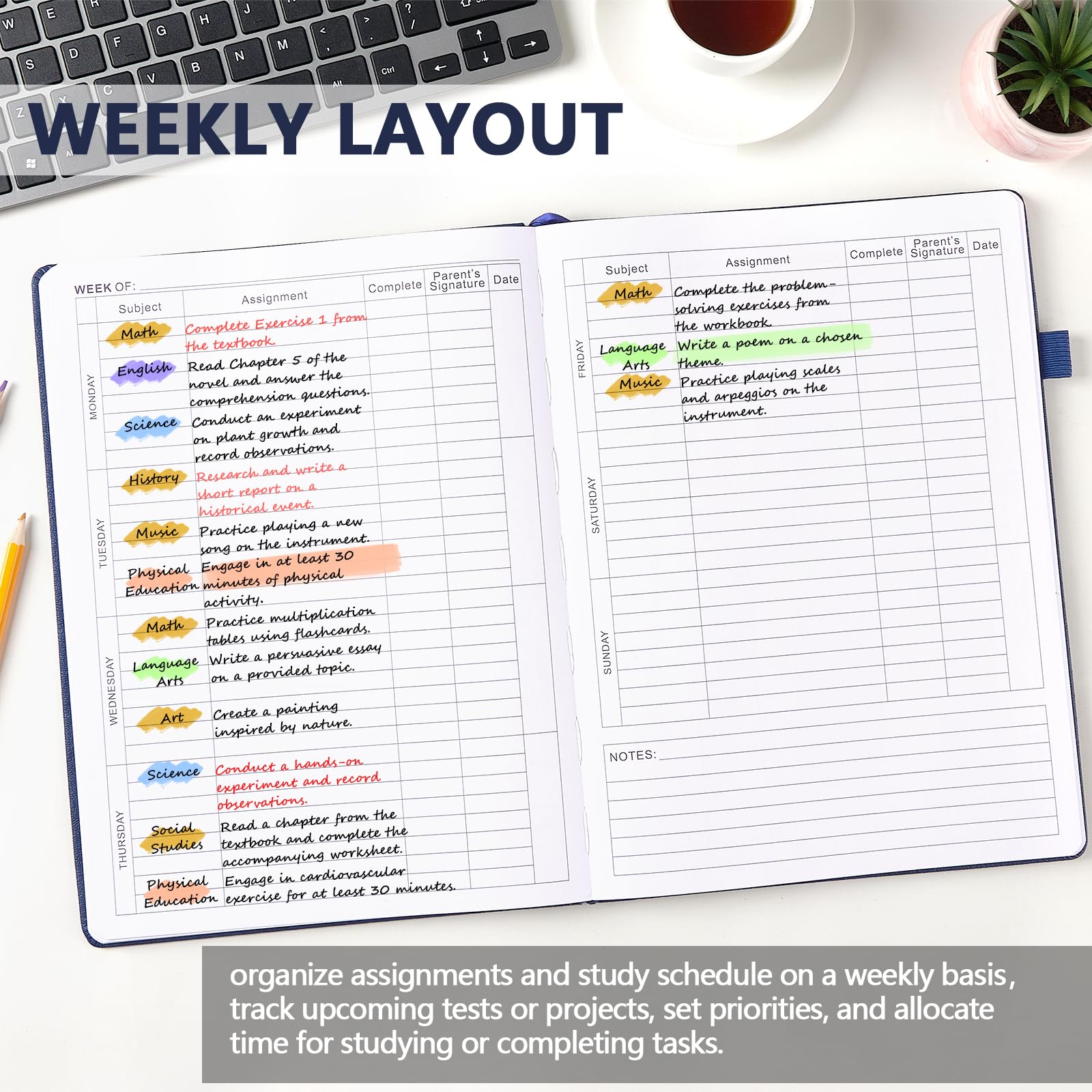 Snapklik.com : JUBTIC Homework Planner, Student Planner For 2024 2025 ...