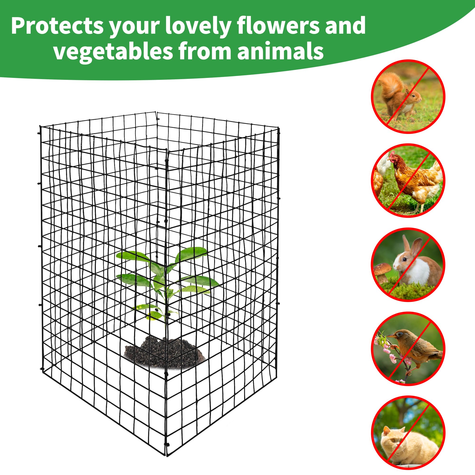 8 Packs Wire Plant Protectors from Animals- 20 x 12 Inch Heighten ...