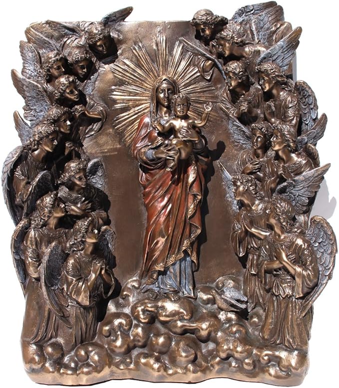 Amazon.com: 11.63 Inch Maria Regina Angelorum Cold Cast Bronze ...