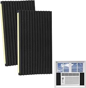 Amazon.com: Window Air Conditioner Foam Insulation Panels Black 2 Pcs ...