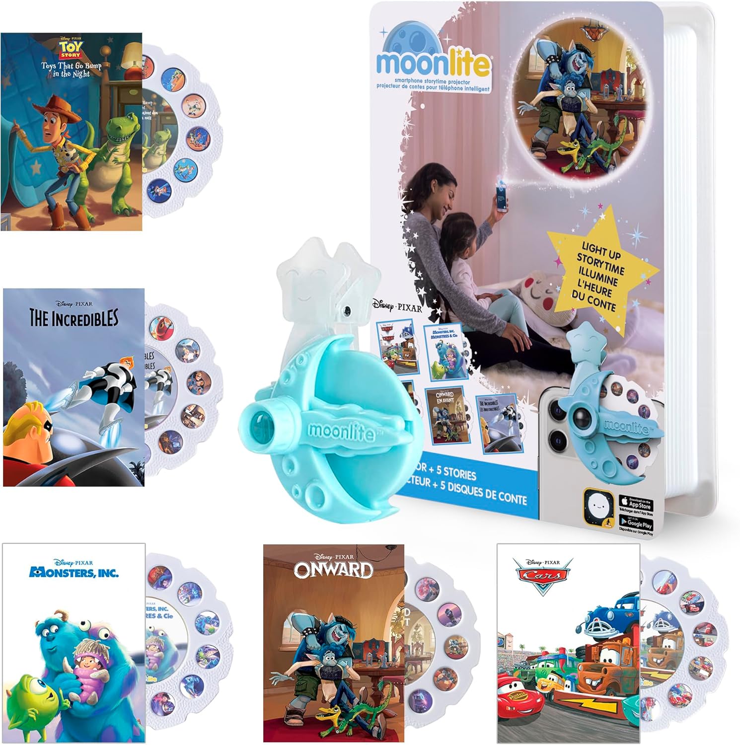 Moonlite Mini Projector with 5 Stories - New Way to Read Stories ...