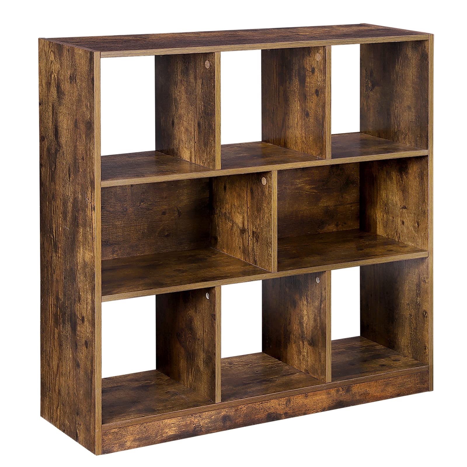 Buy VASAGLE Bookshelf, Wooden Bookcase with Open Cubbies, Free Standing ...