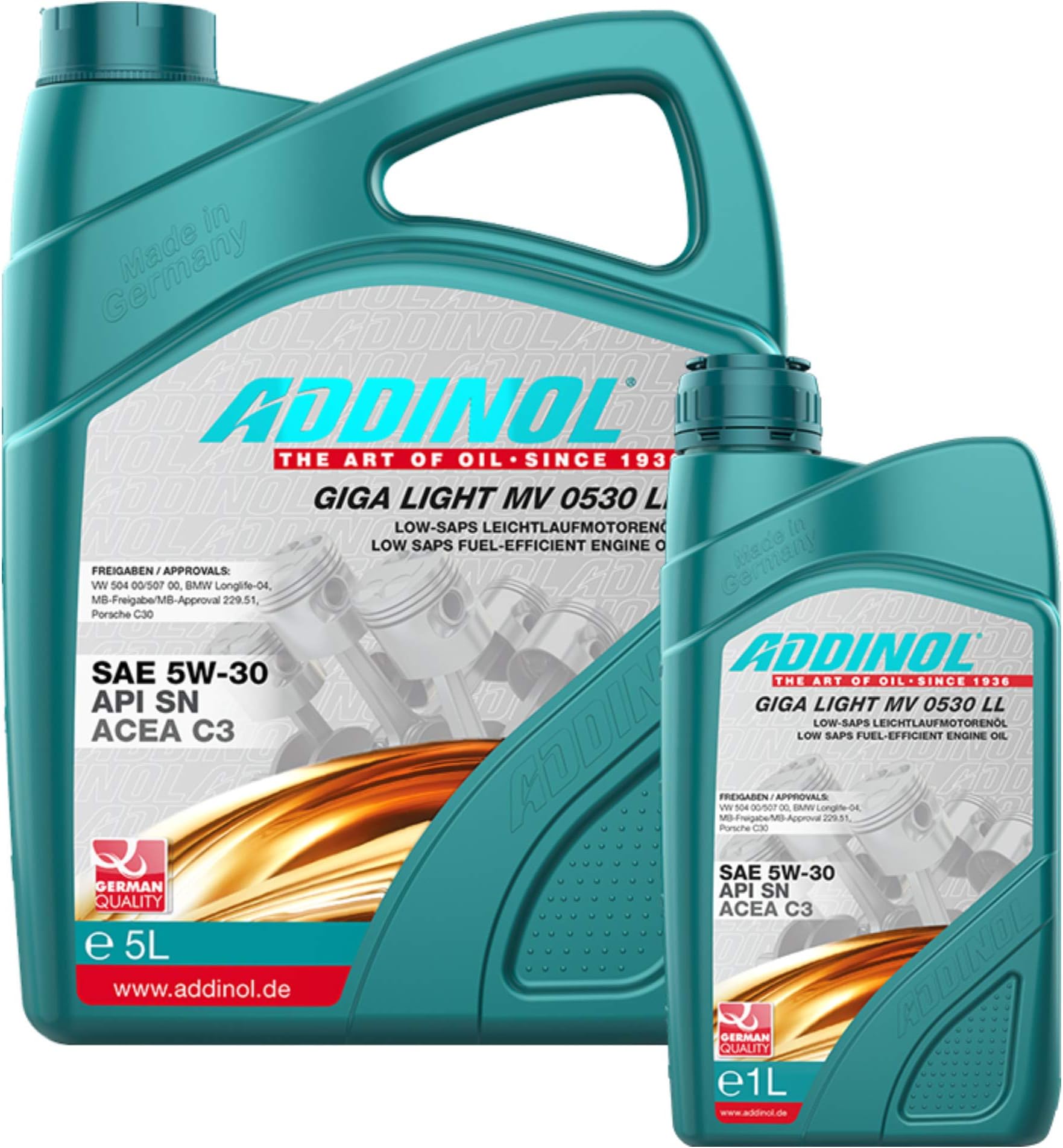 Addinol 2X Motoröl Motorenöl Motor Motoren Motor Oil Engine Oil Benzin Diesel 5W-30 Giga Light ...