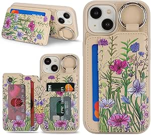 Amazon.com: Havaya Case for iPhone 14 & iPhone 13 case Wallet with Card Holder Keychain Ring ...