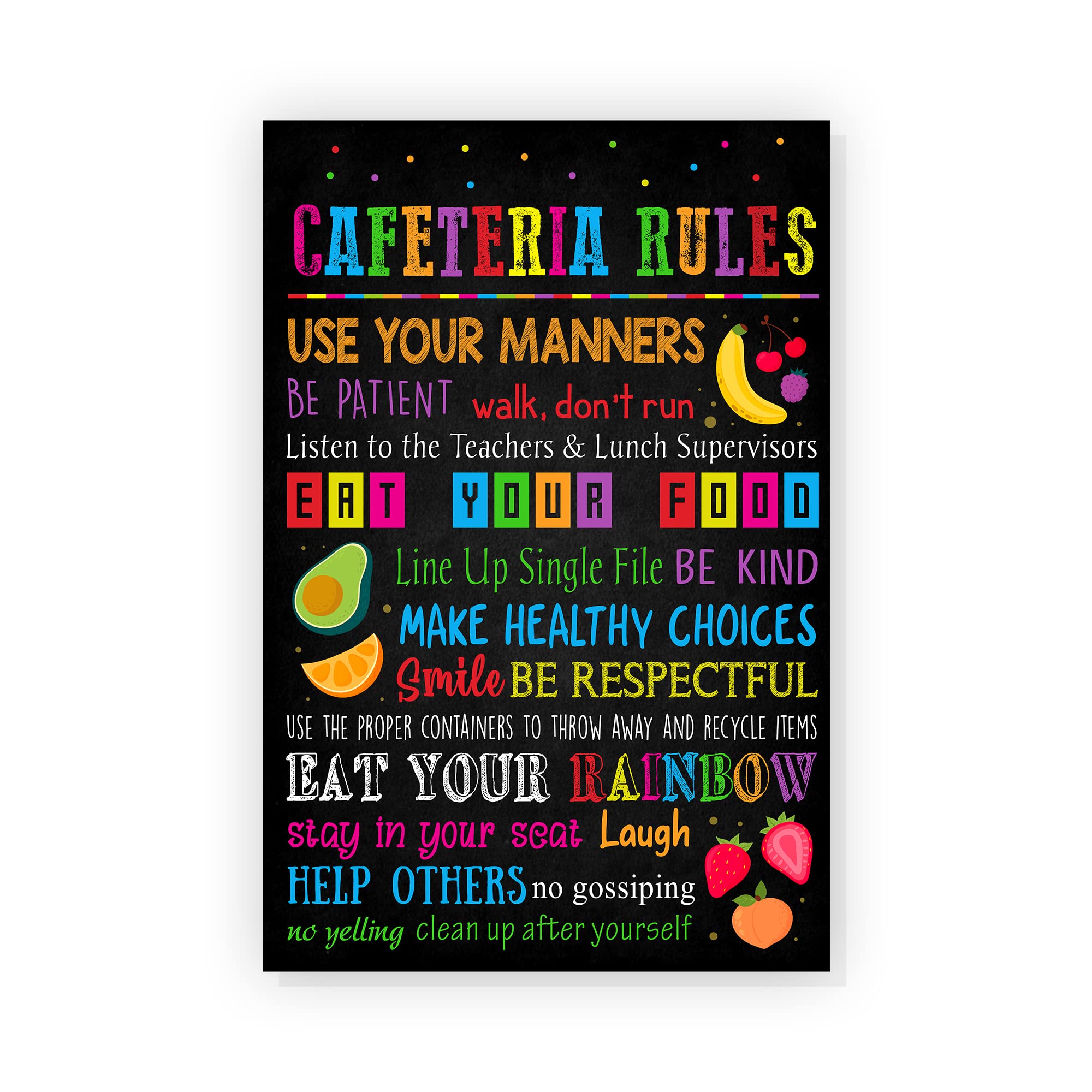 Amazon.com: Jinniee School Cafeteria Rules Poster Lunchroom School ...