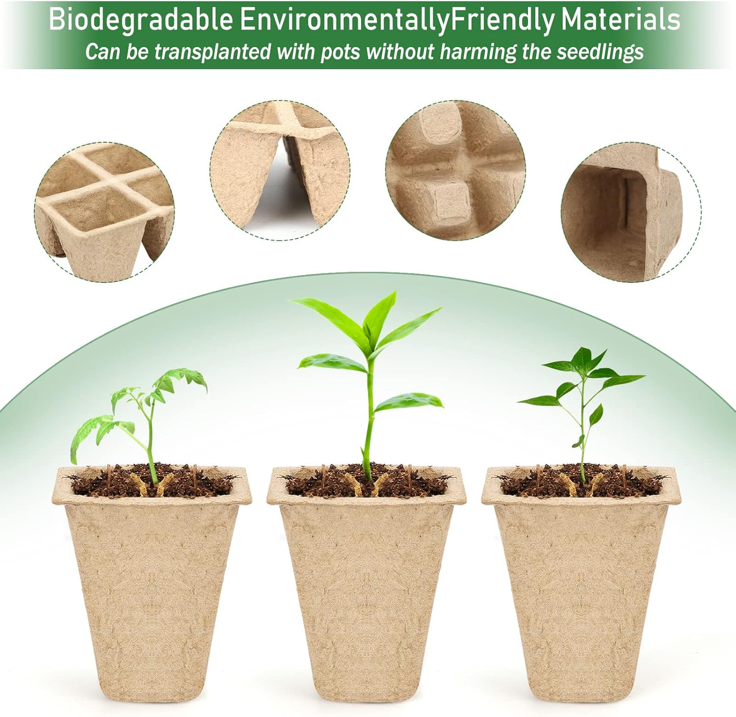 Propagation Pots in a Set,12pcs 144 Grid Cultivation Pot Made of Wood ...