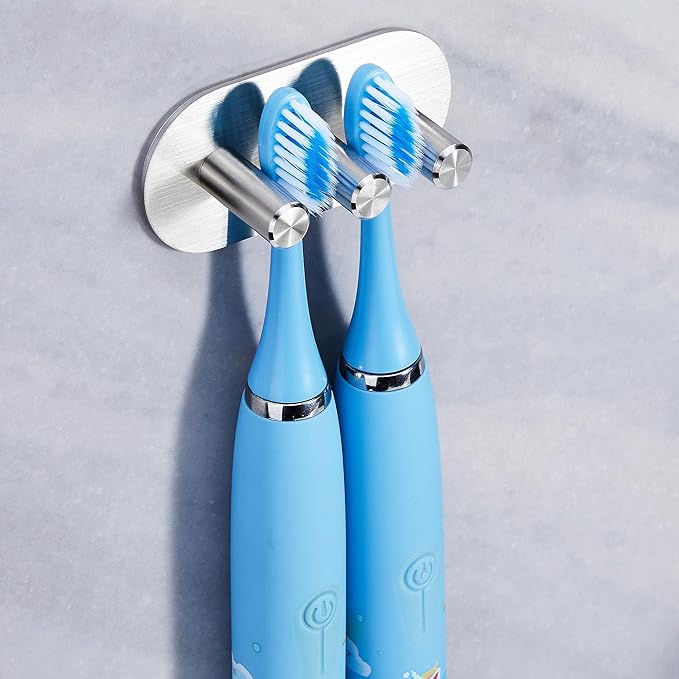 Amazon.com: XILIMEN Toothbrush Holder, 2 Slots Self Adhesive Wall Mount ...