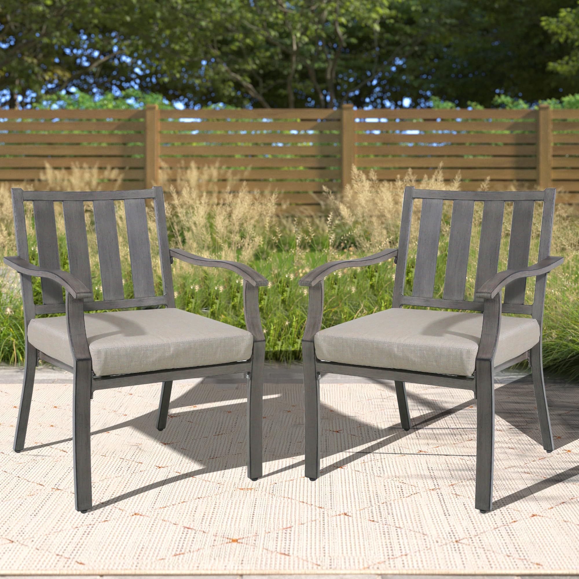 Amazon.com: Ulax furniture Patio Dining Chairs, Outdoor Slat Back ...
