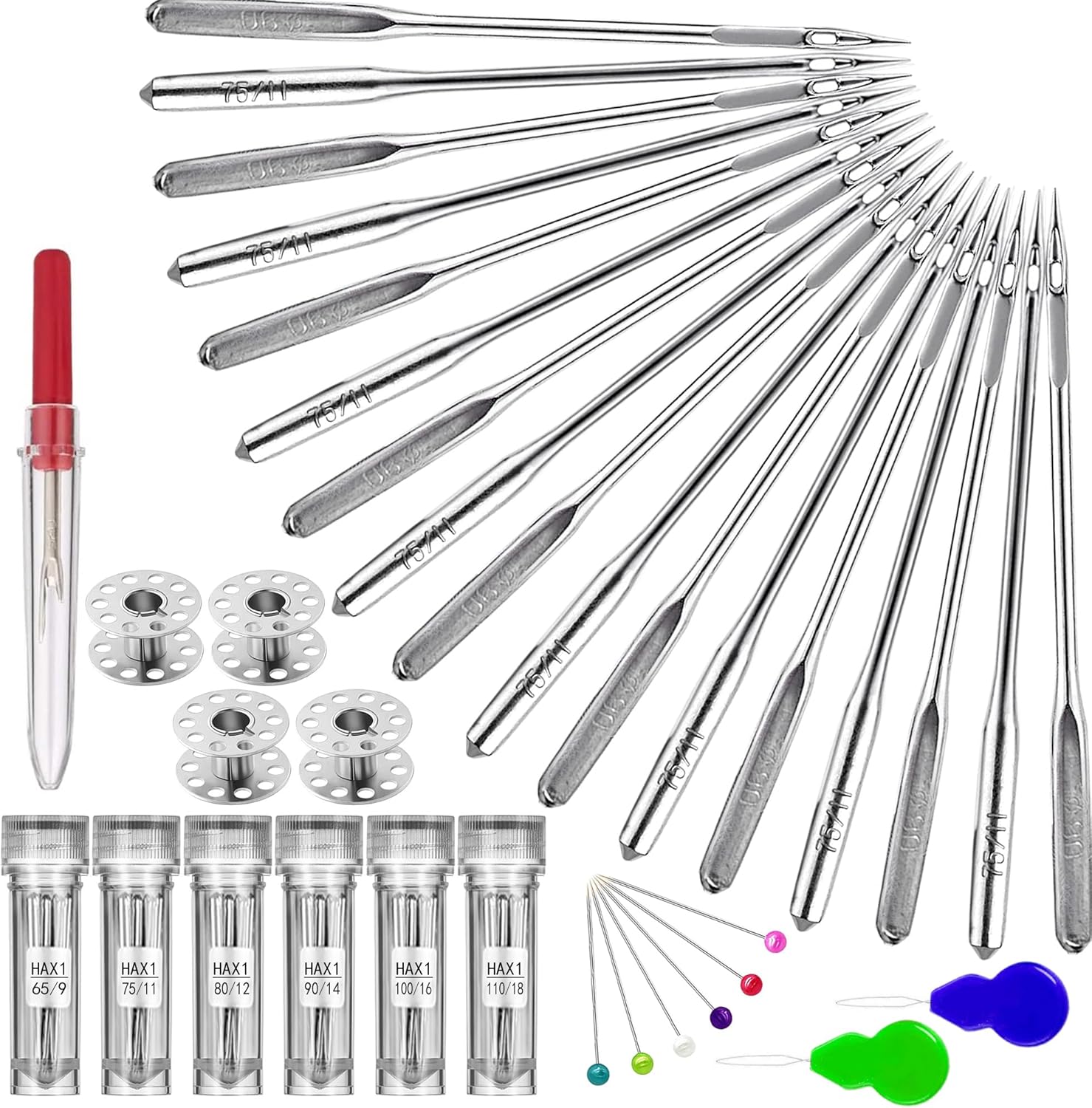 Amazon.com: 120Pcs Sewing Machine Needles Set Universal Standard Needle ...