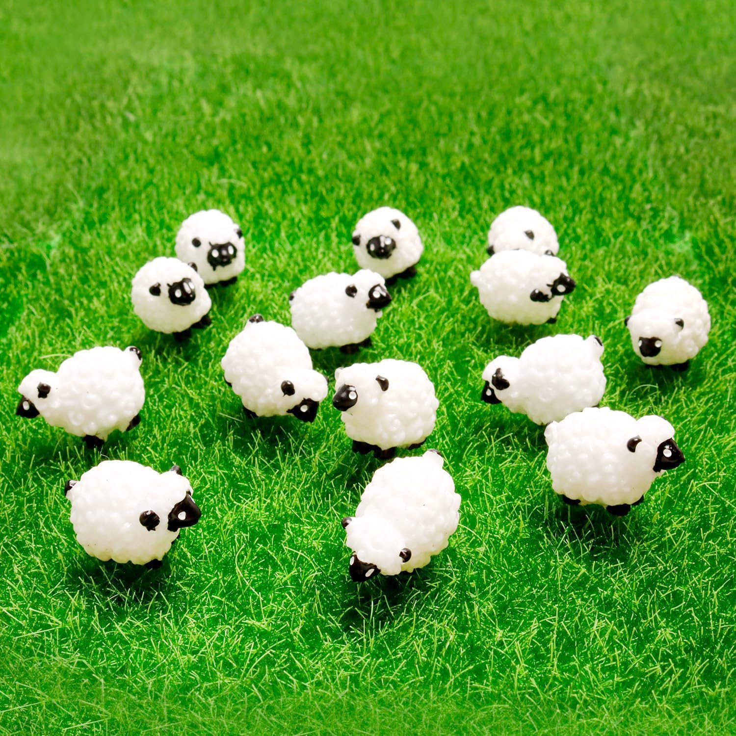 40 Pack Mini Resin Sheep Figures Cute Tiny Sheep Toys Miniature Fairy ...
