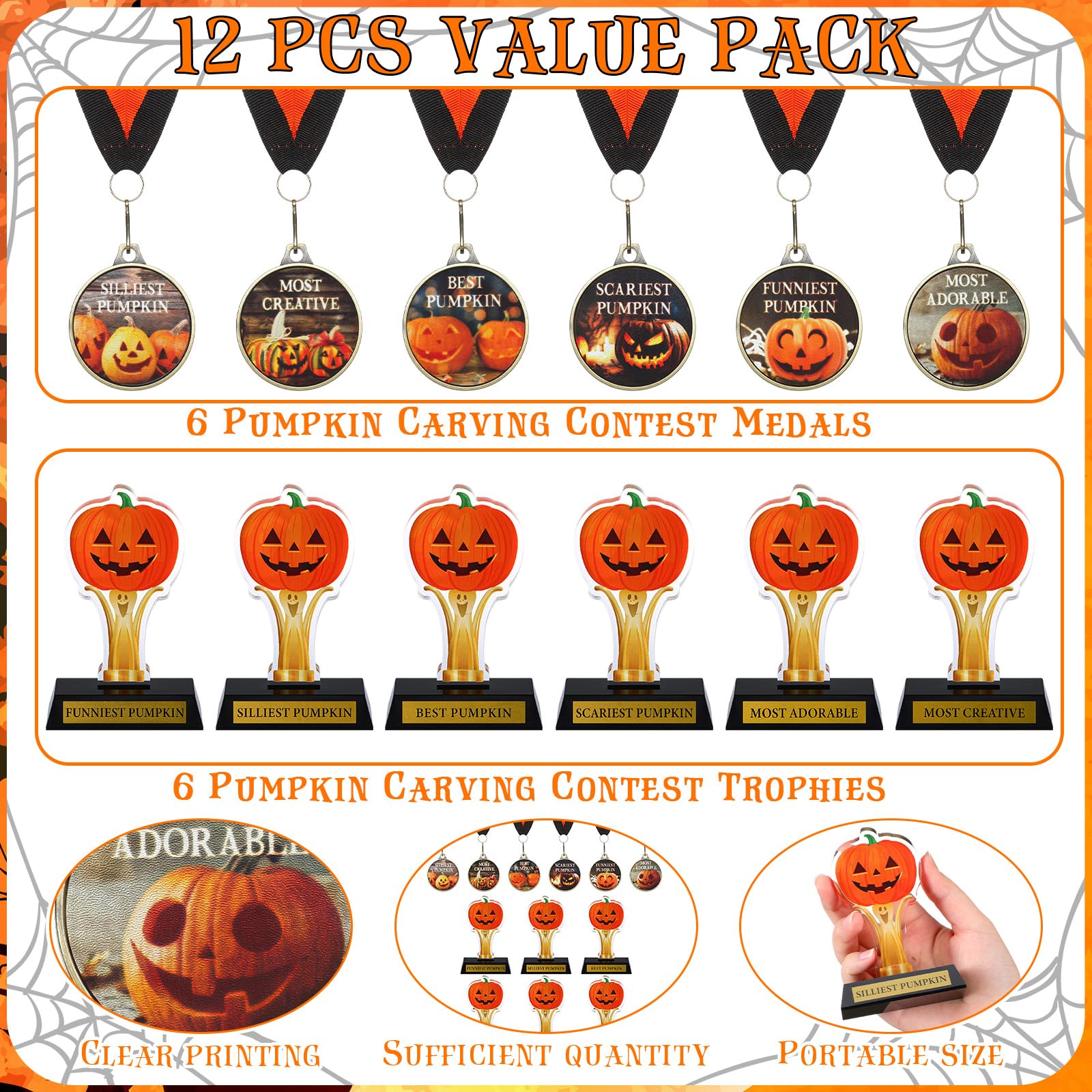 Snapklik.com : MorningRo 12 Pcs Halloween Trophy Awards Include 6 ...