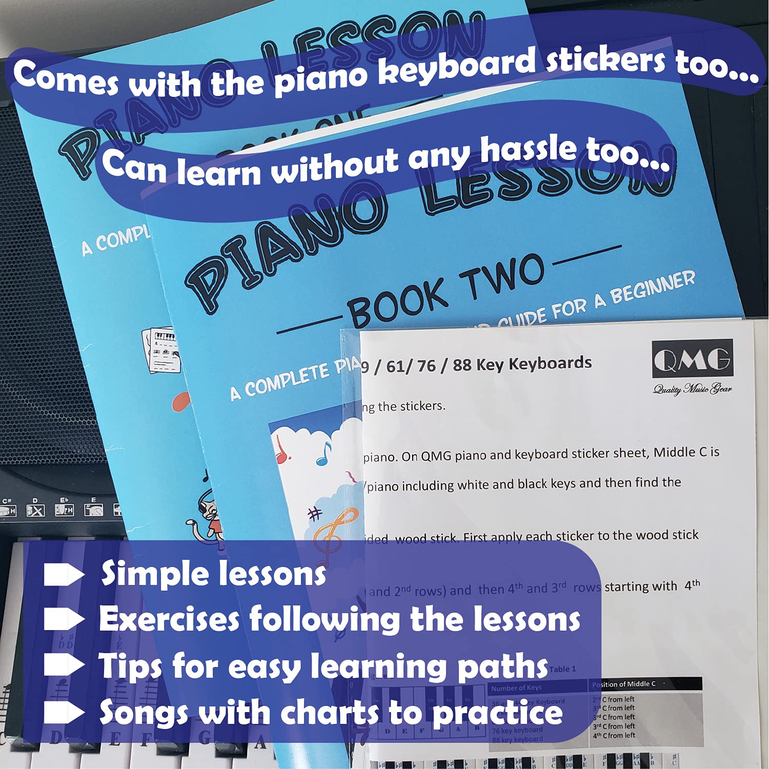 Snapklik.com : QMG Piano And Keyboard Stickers And Complete Piano Music ...