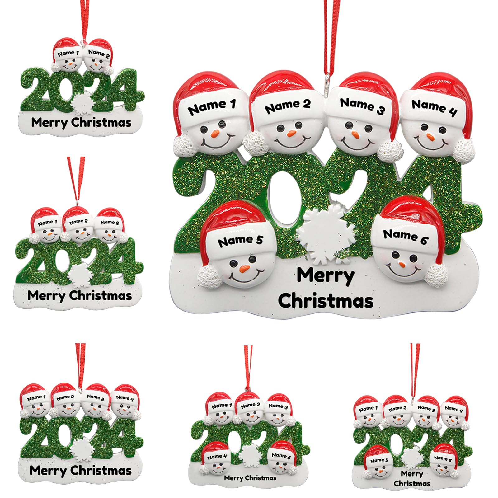 Amazon.com: AIFLM Personalized Christmas Ornaments 2024 Family of 2/3/4 ...