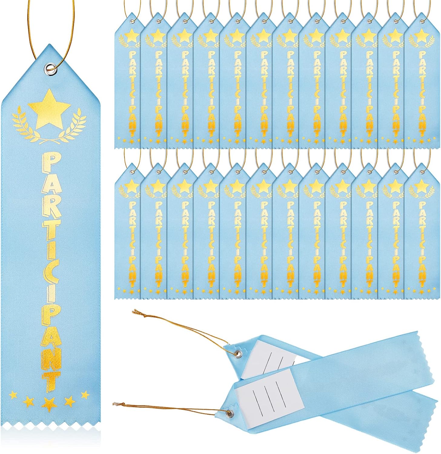 Zeyune 50 Pieces Participant Award Ribbon with Event Card and String ...
