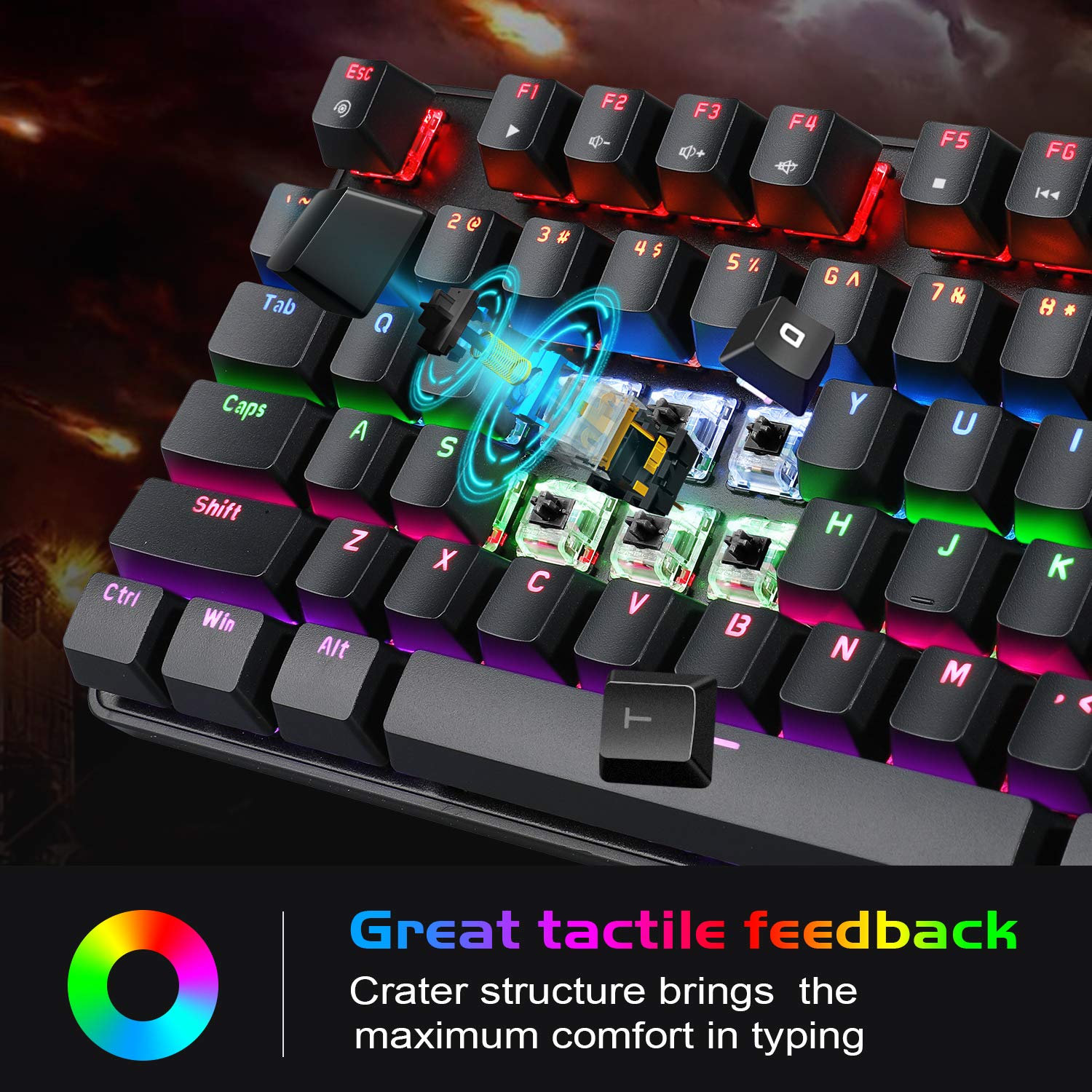 Buy Mechanical Gaming Keyboard and Mouse Combo, MageGee MK-Storm 104 ...