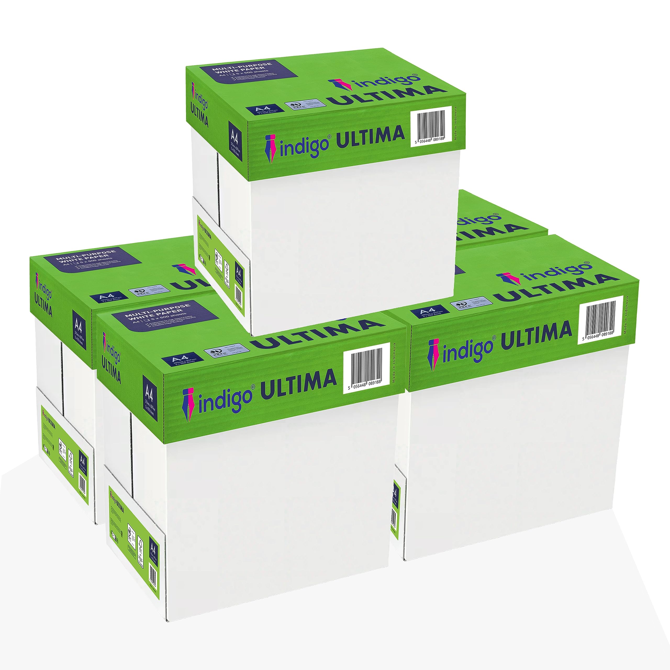 A4 Paper indigo Ultima White Plain Printer Copy - Box of 5 Reams - 2500 ...