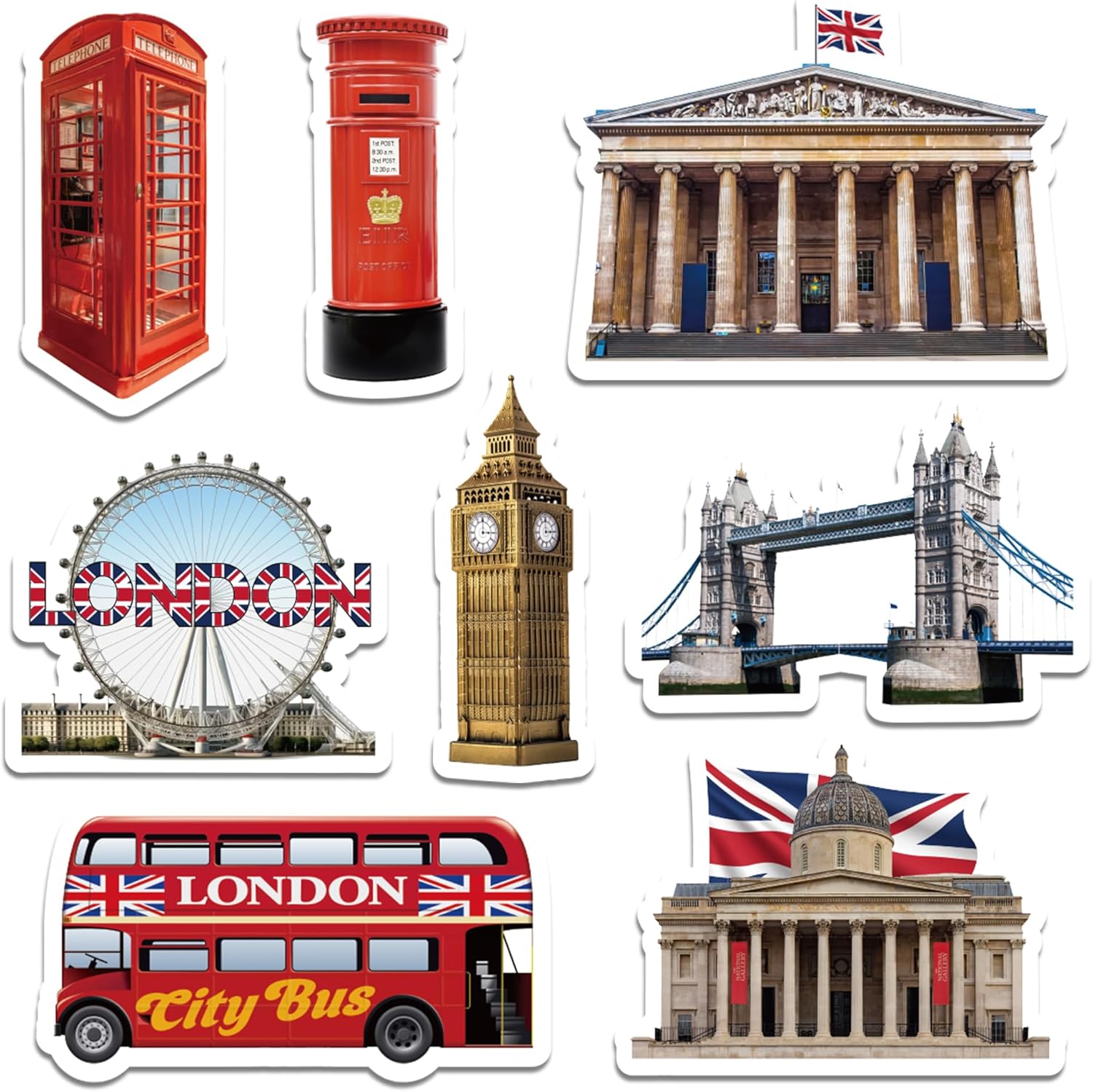 London Fridge Magnet Souvenir Gifts - 8pcs British Construction Design ...
