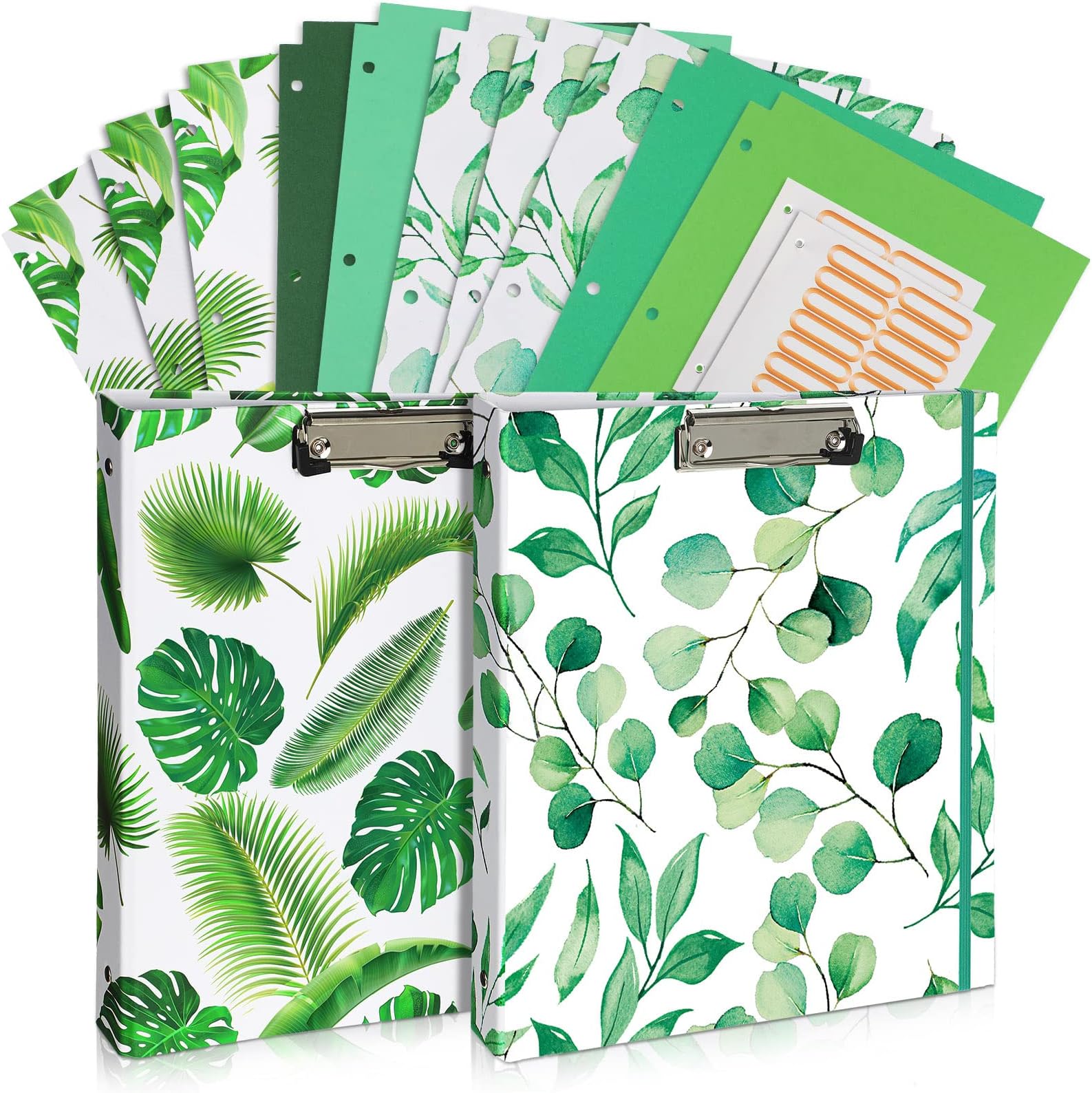 Amazon.com : Kisston 2 Pcs 3 Ring Green Binder, Tropical Palm Leaves ...
