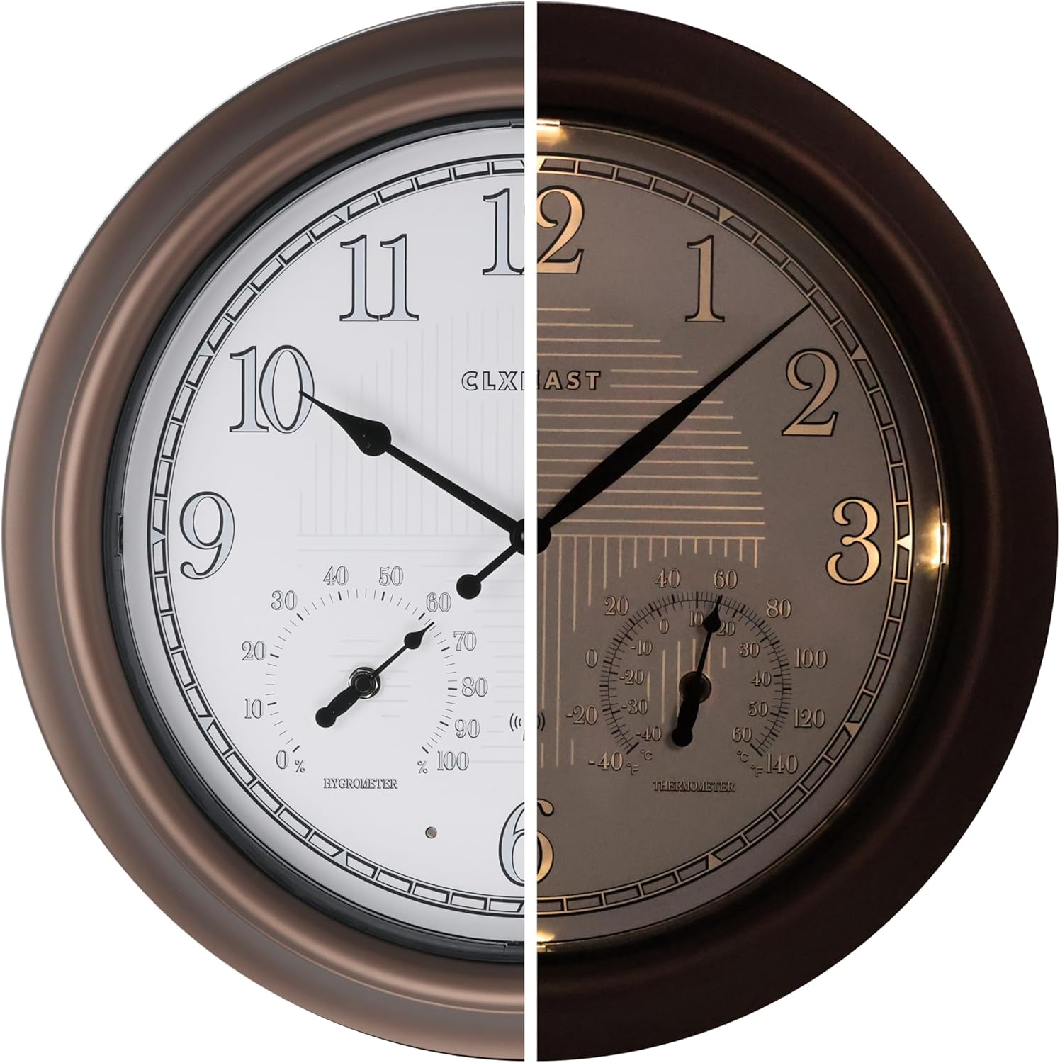 Amazon.com: CLXEAST 18 Inch Illuminated Outdoor Indoor Atomic Analog ...