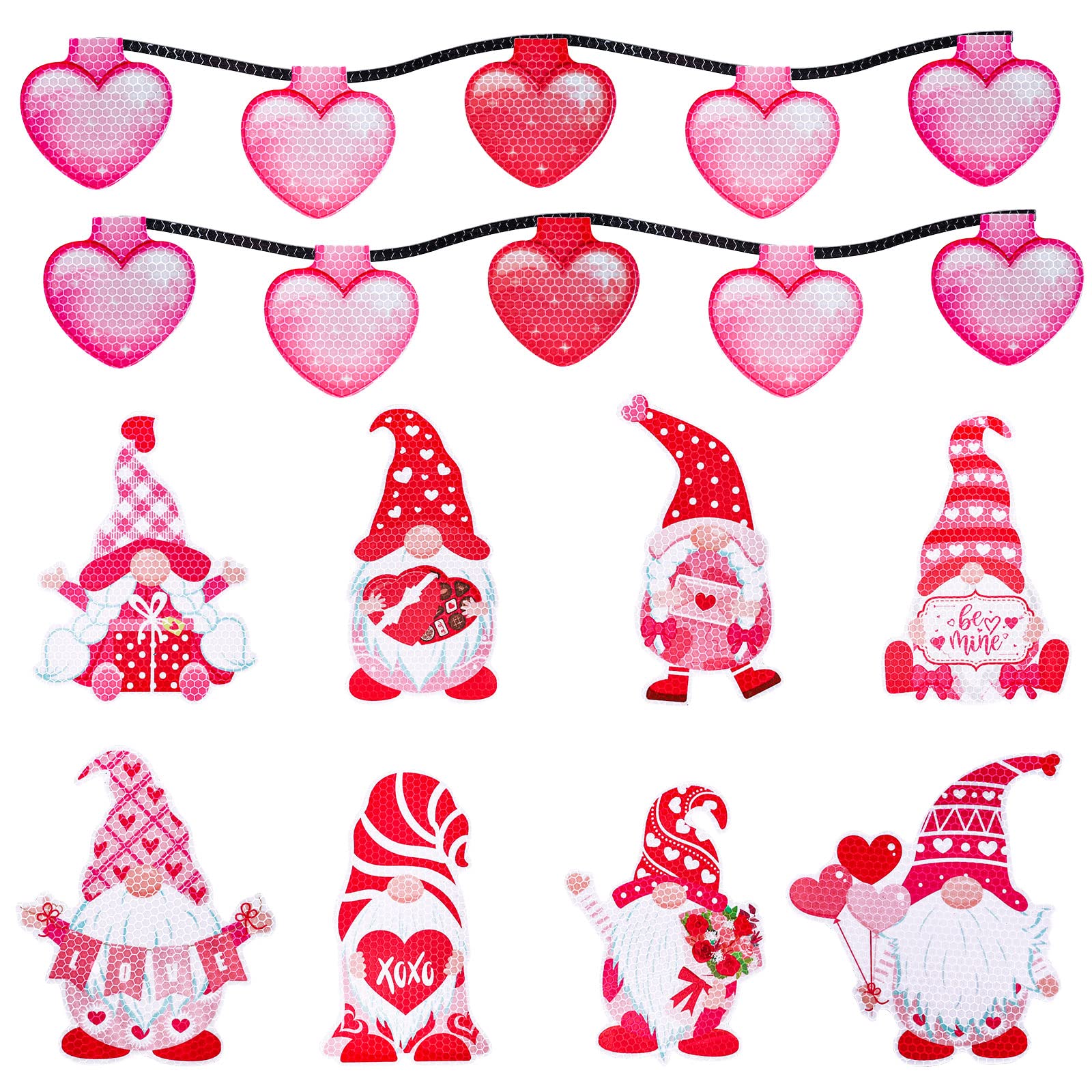 Amazon.com: Whaline 30Pcs Valentine's Day Reflective Car Magnet Set ...