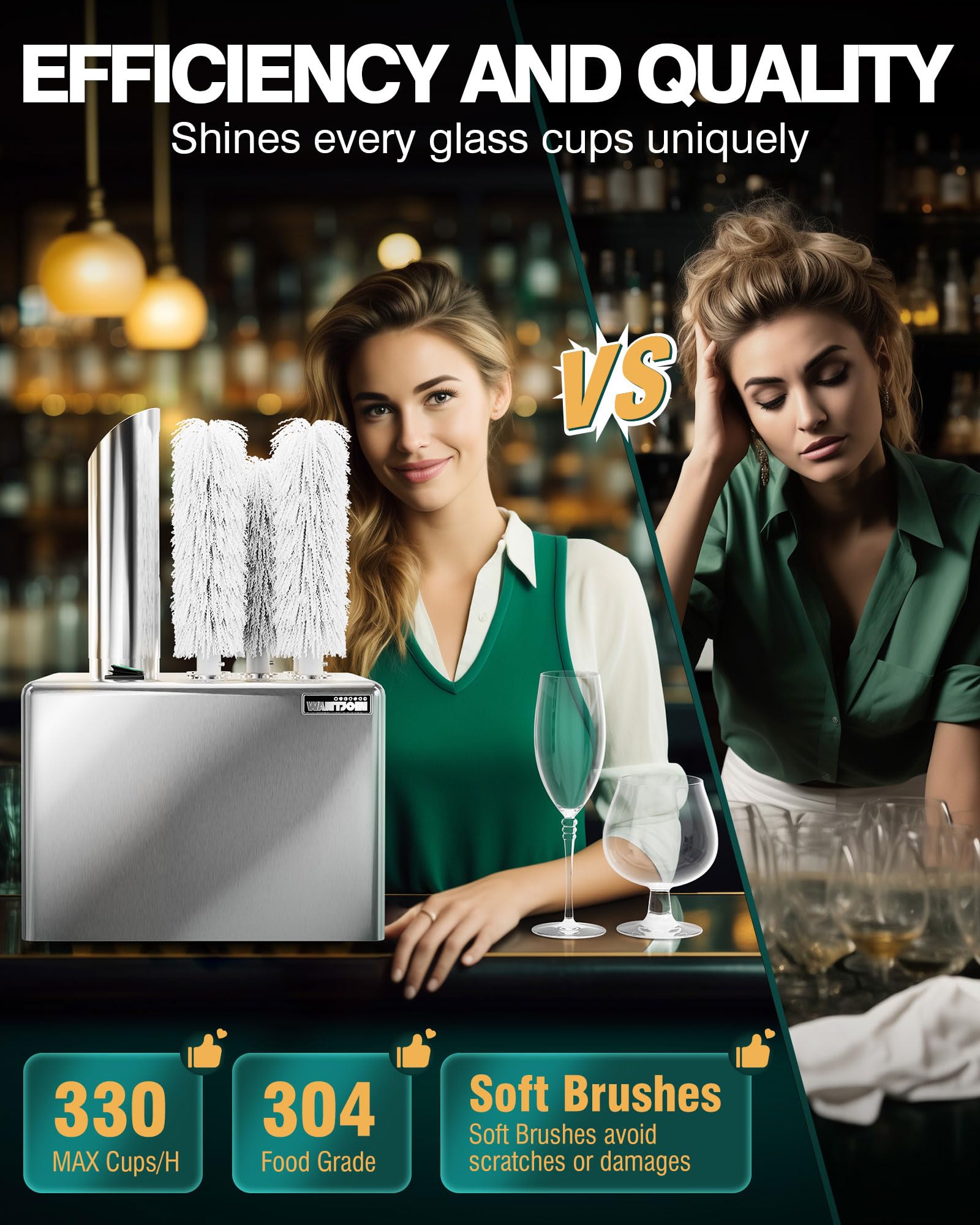 Snapklik.com : WantJoin Wine Glass Polisher Machine - 5 Brushes 330 ...
