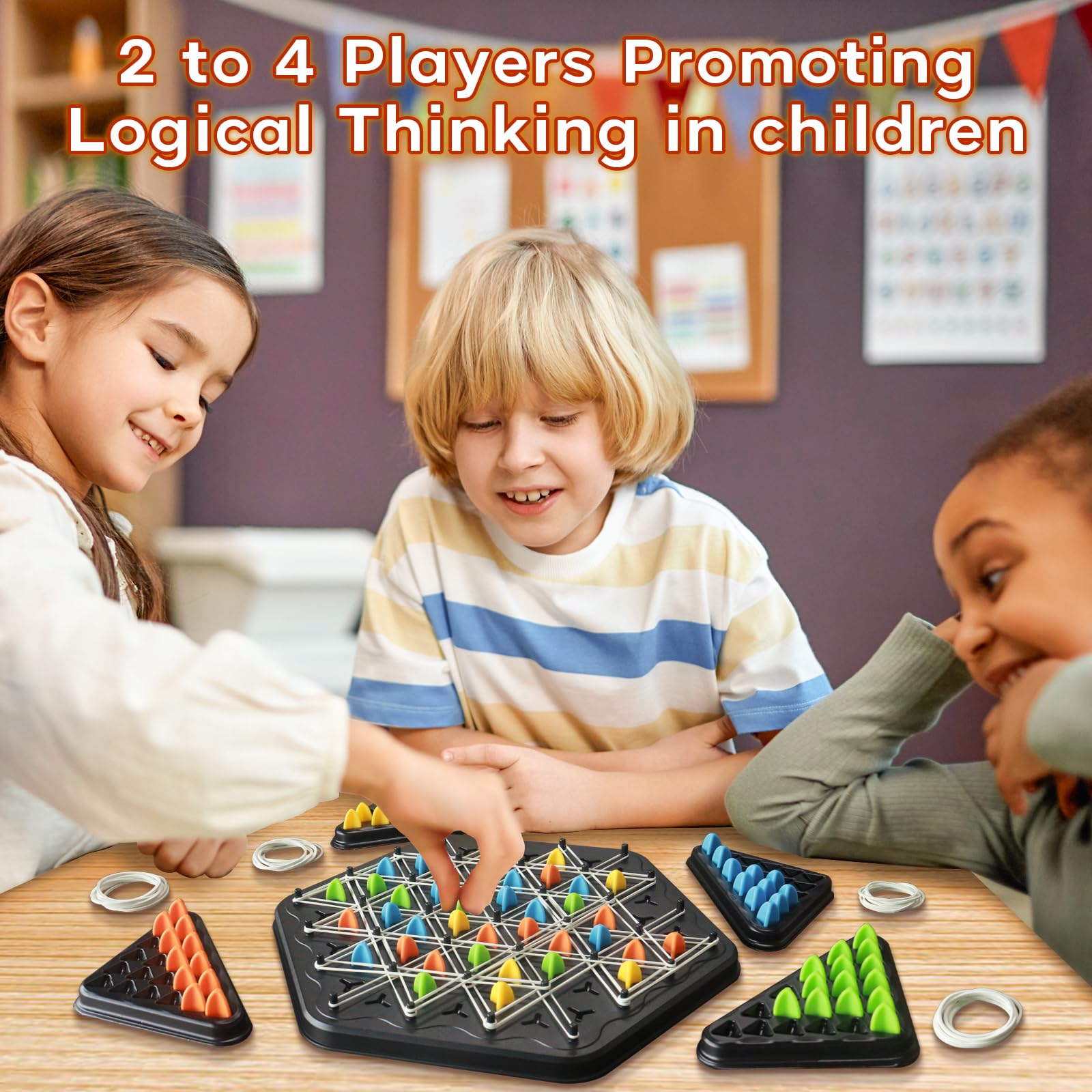Chain Triangle Chess Game, Triggle Game, Educational Toy for Kids Ages ...