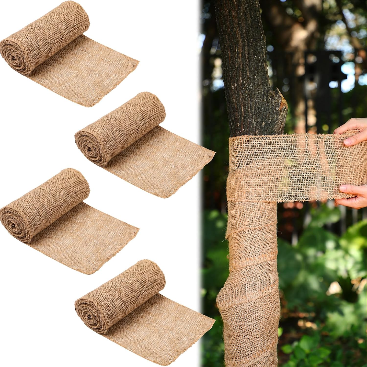Amazon.com : Wesnoy 6 Rolls Burlap Tree Protector Wrap Winter Tree ...
