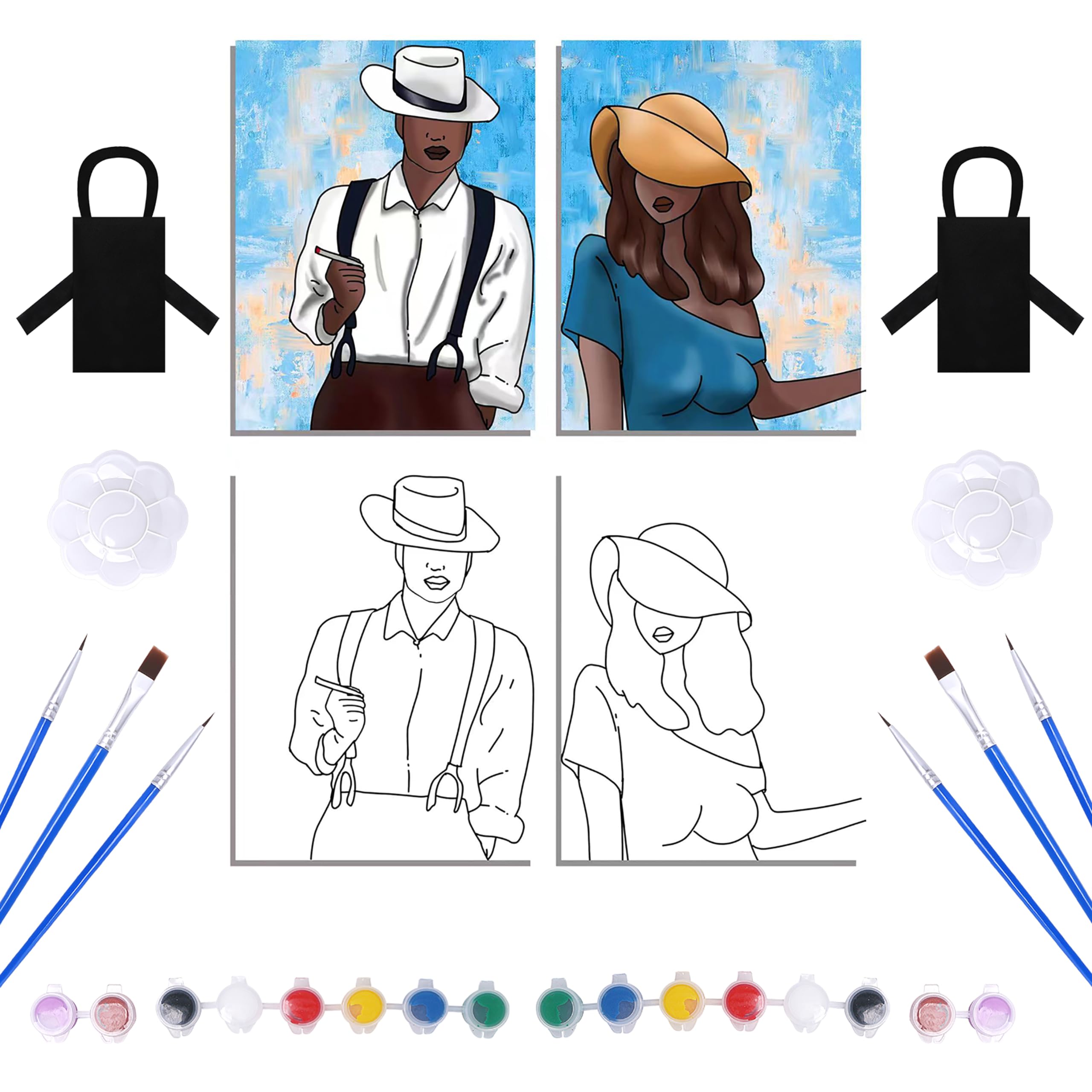 Snapklik.com : Couples Painting Kit Date Night, 2 Piece Set Paint And ...