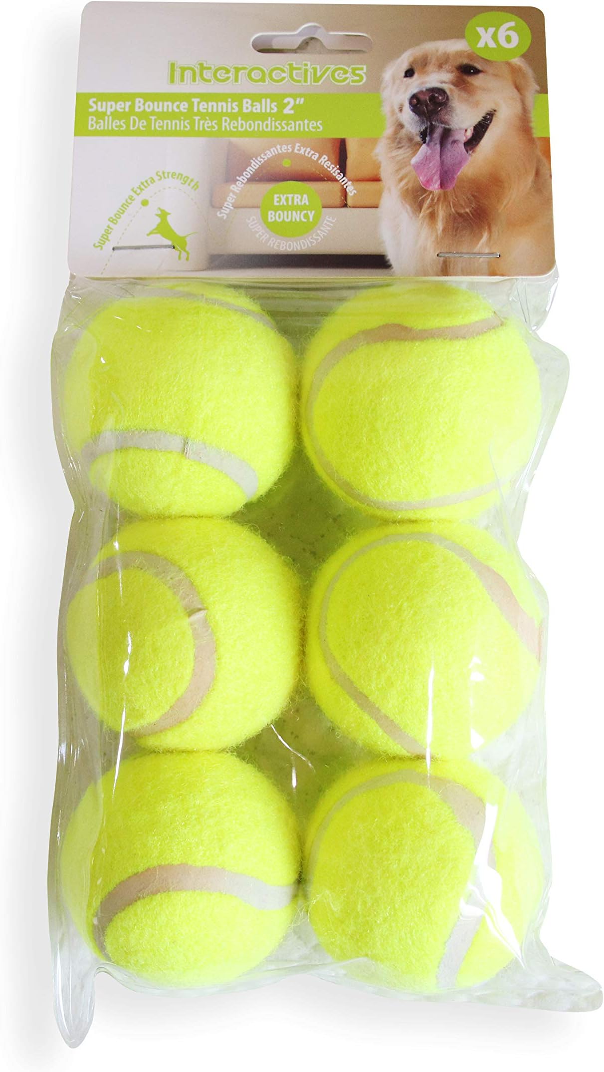 pet prime Dog Tennis Balls 2" X 6 PCS Automatic Ball Launcher Tennis ...