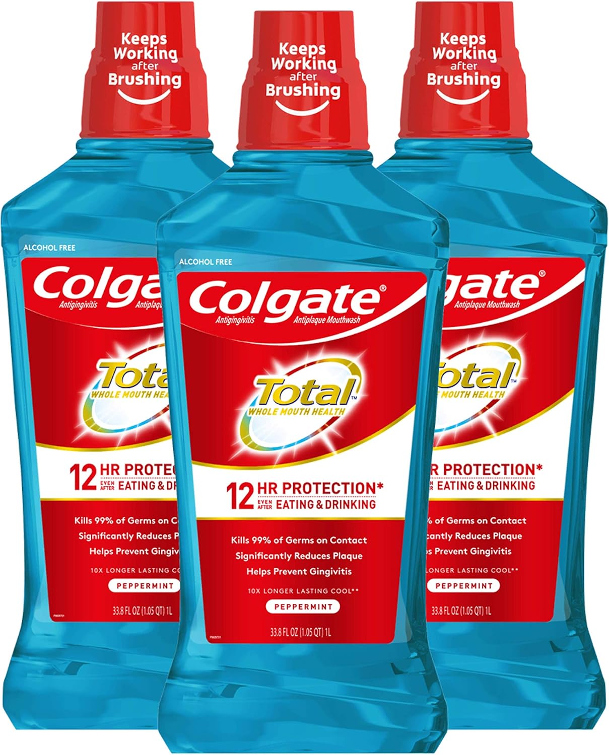 Colgate Total Pro-Shield Mouthwash, Peppermint - 1L, 33.8 fluid ounce ...