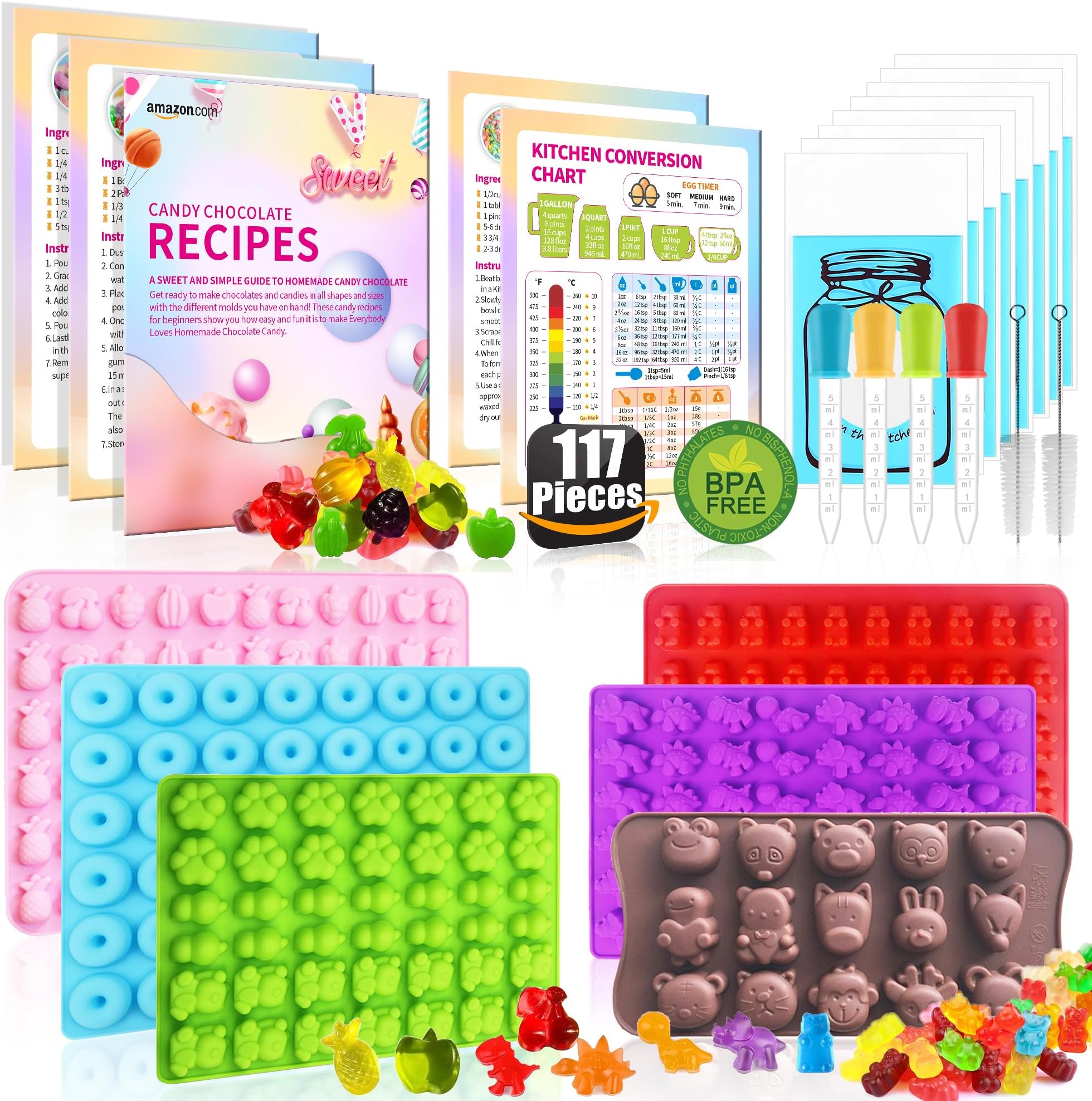 Amazon.com: LorAnn DIY Gummy Bear Kit - Candy Mixes, Food-Grade ...