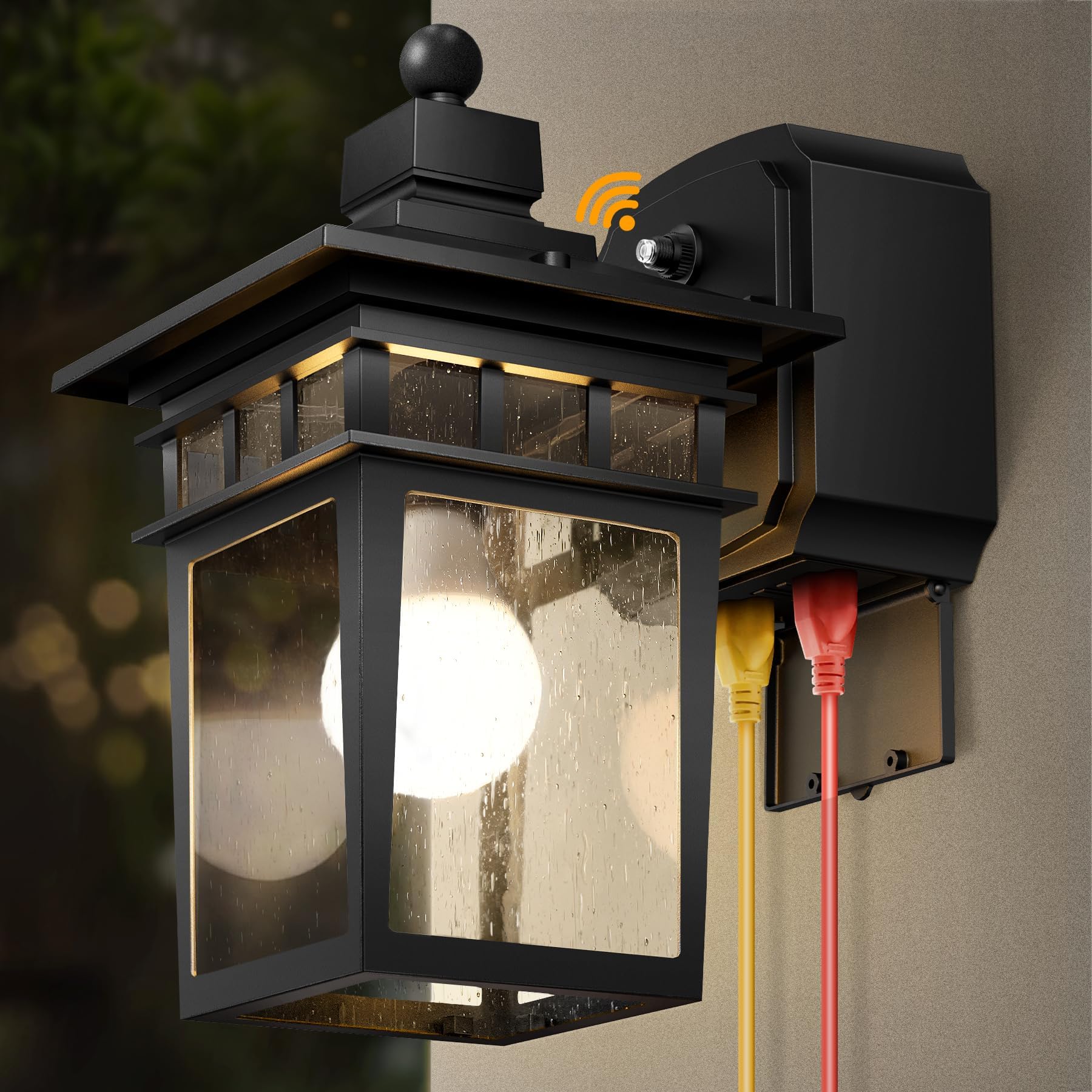 NookNova Outdoor Porch Lights with Outlet, Dusk to Dawn Porch Light ...