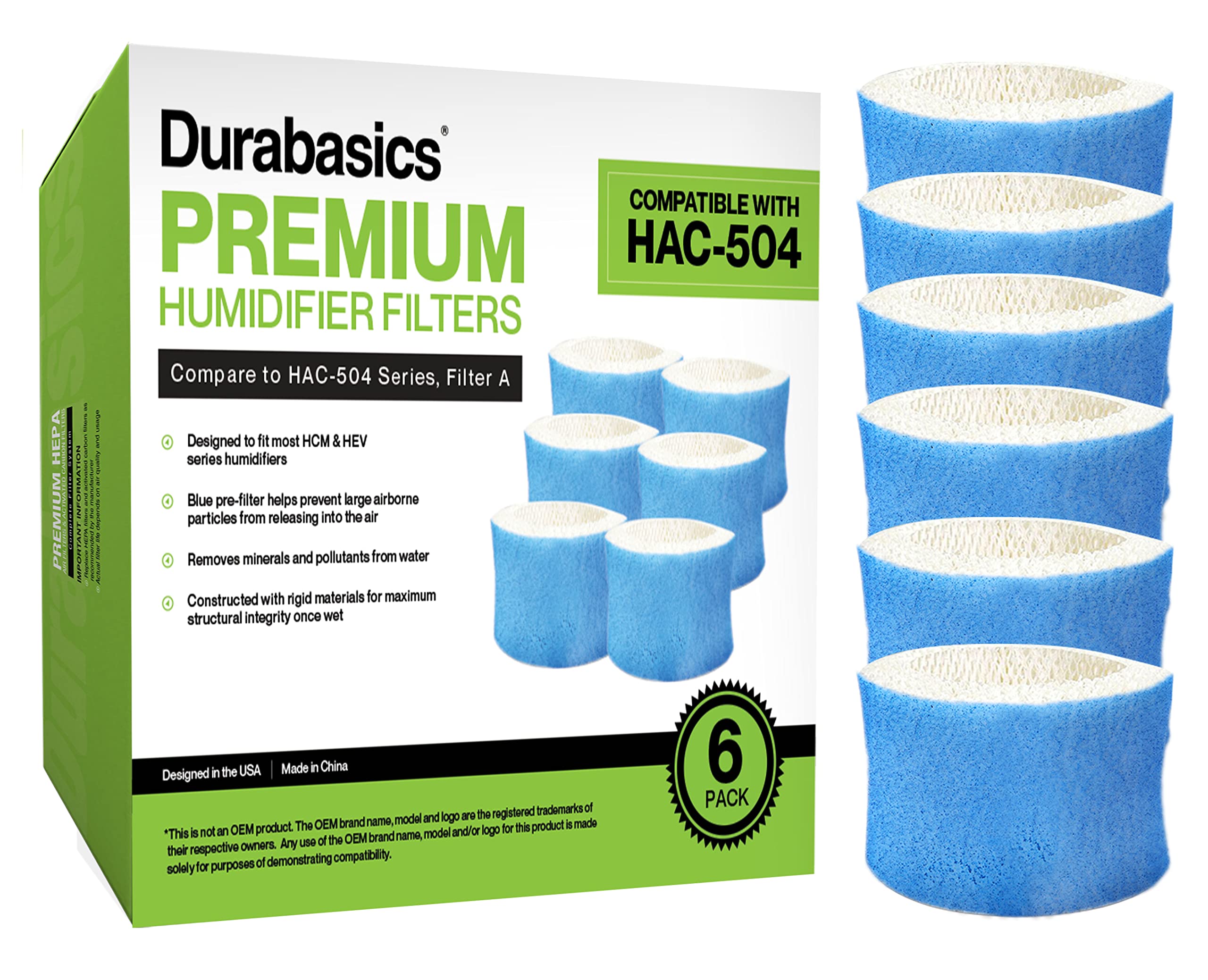 Snapklik.com : Durabasics 6 Pack Of Premium Humidifier Filters Compatible