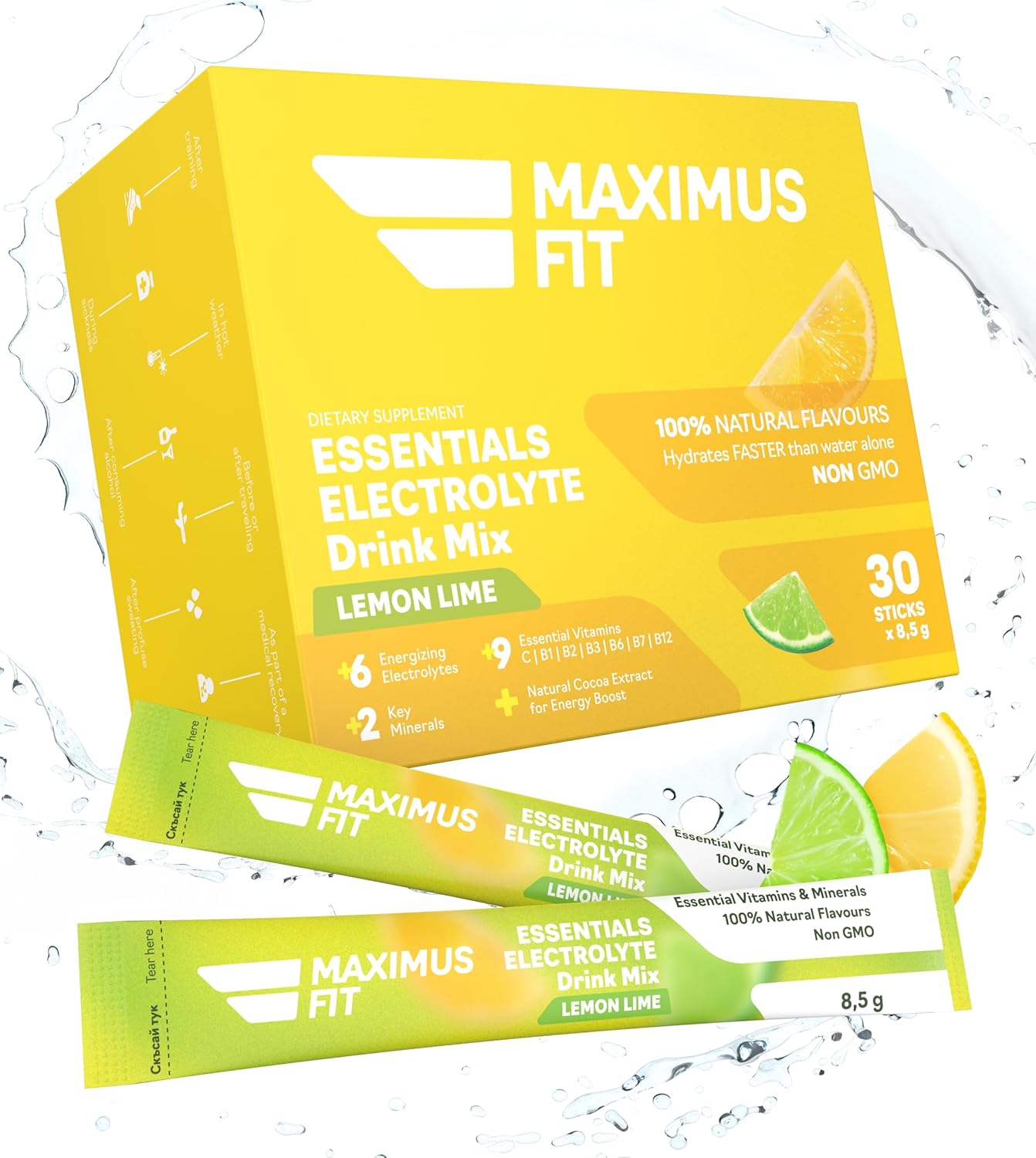 Maximus Fit Electrolytes Powder Sachets, Electrolyte Drink Mix ...