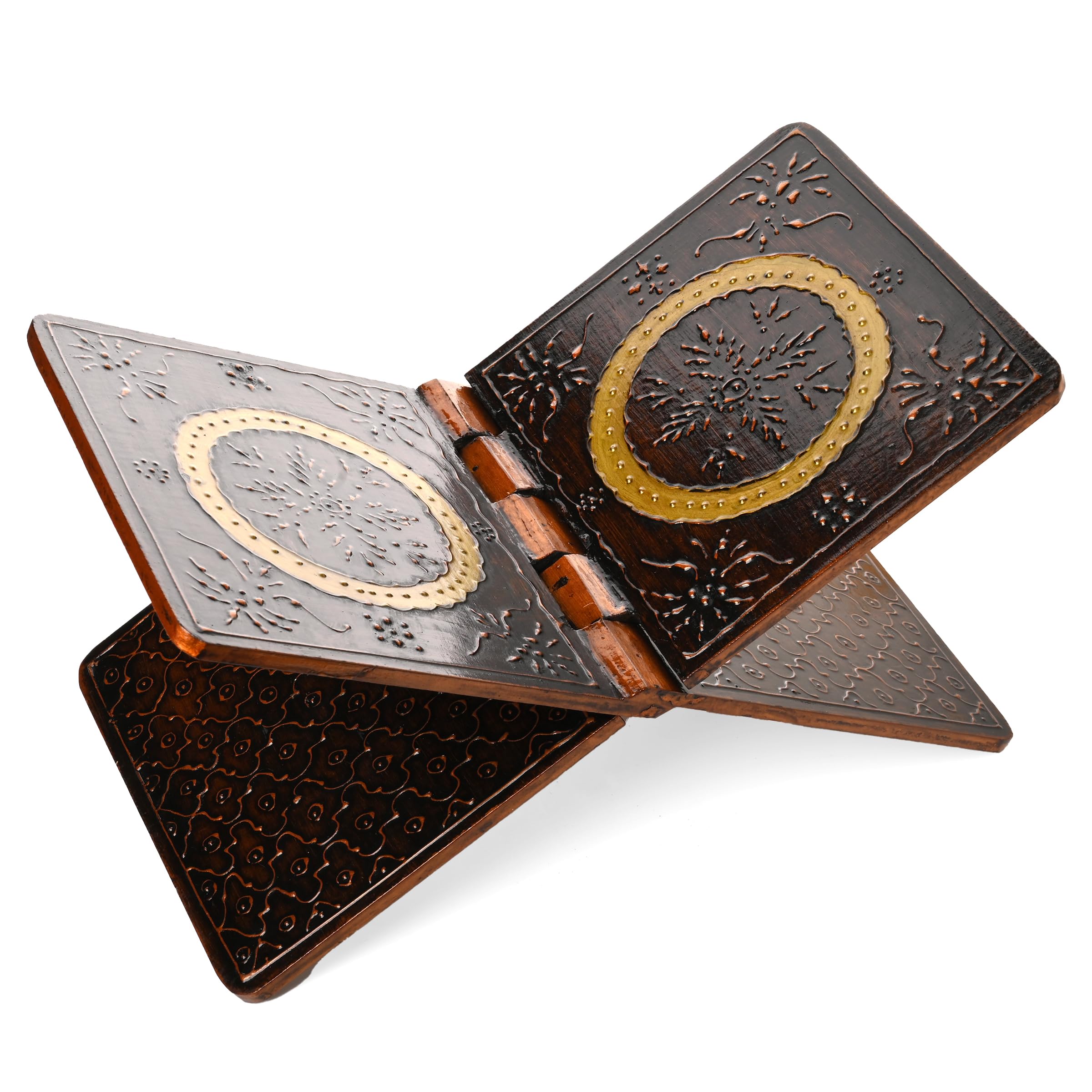 Amazon.com : Handmade Wooden Holy Book Stand Brown Handcrafted Indian ...