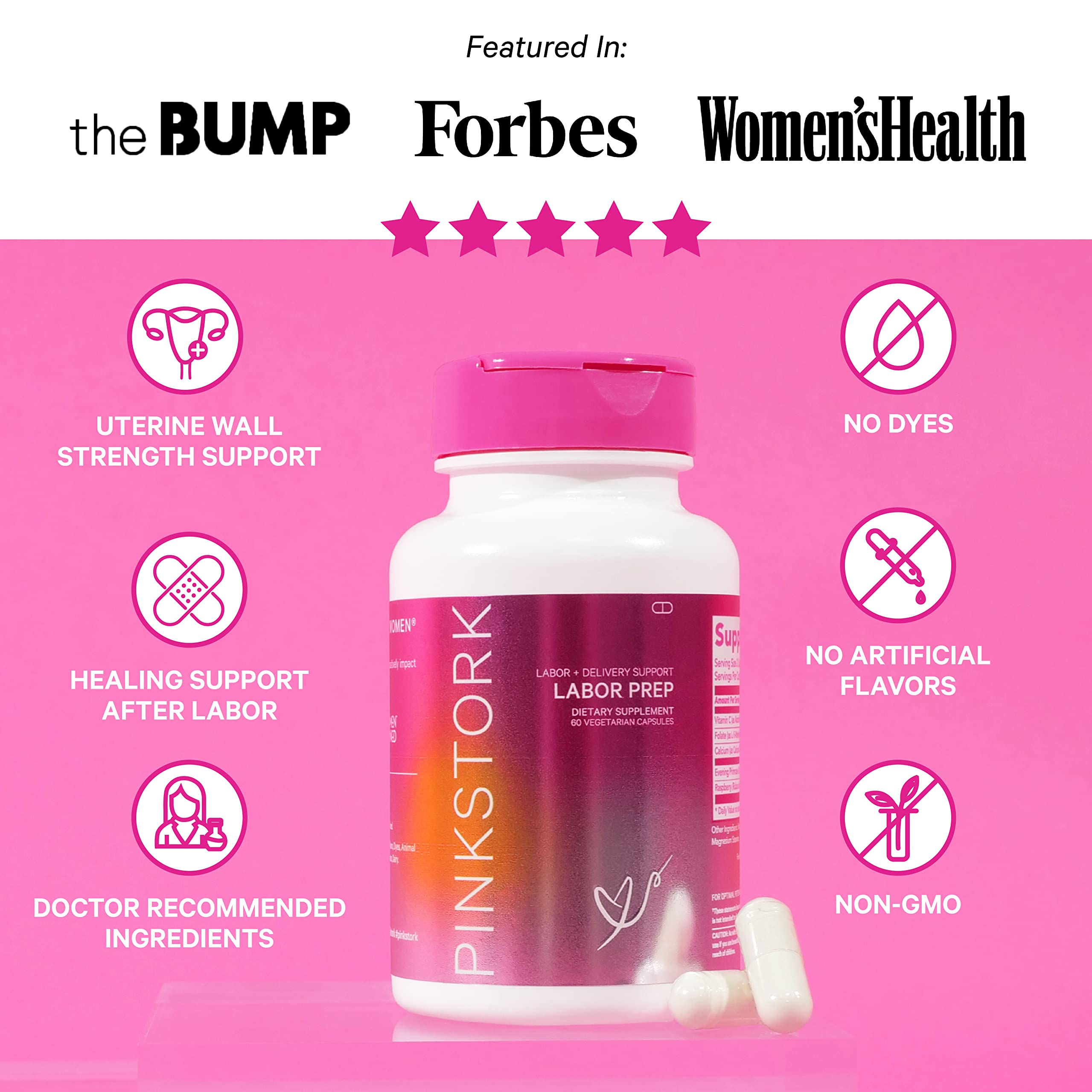 Pink Stork Labor Prep Supplement: Red Raspberry Leaf Supplement ...