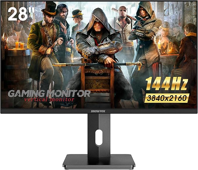 Amazon.com: Snowfox 28 Inch 4K UHD 144Hz Gaming Monitor, HDMI 2.1/DP1.4 ...