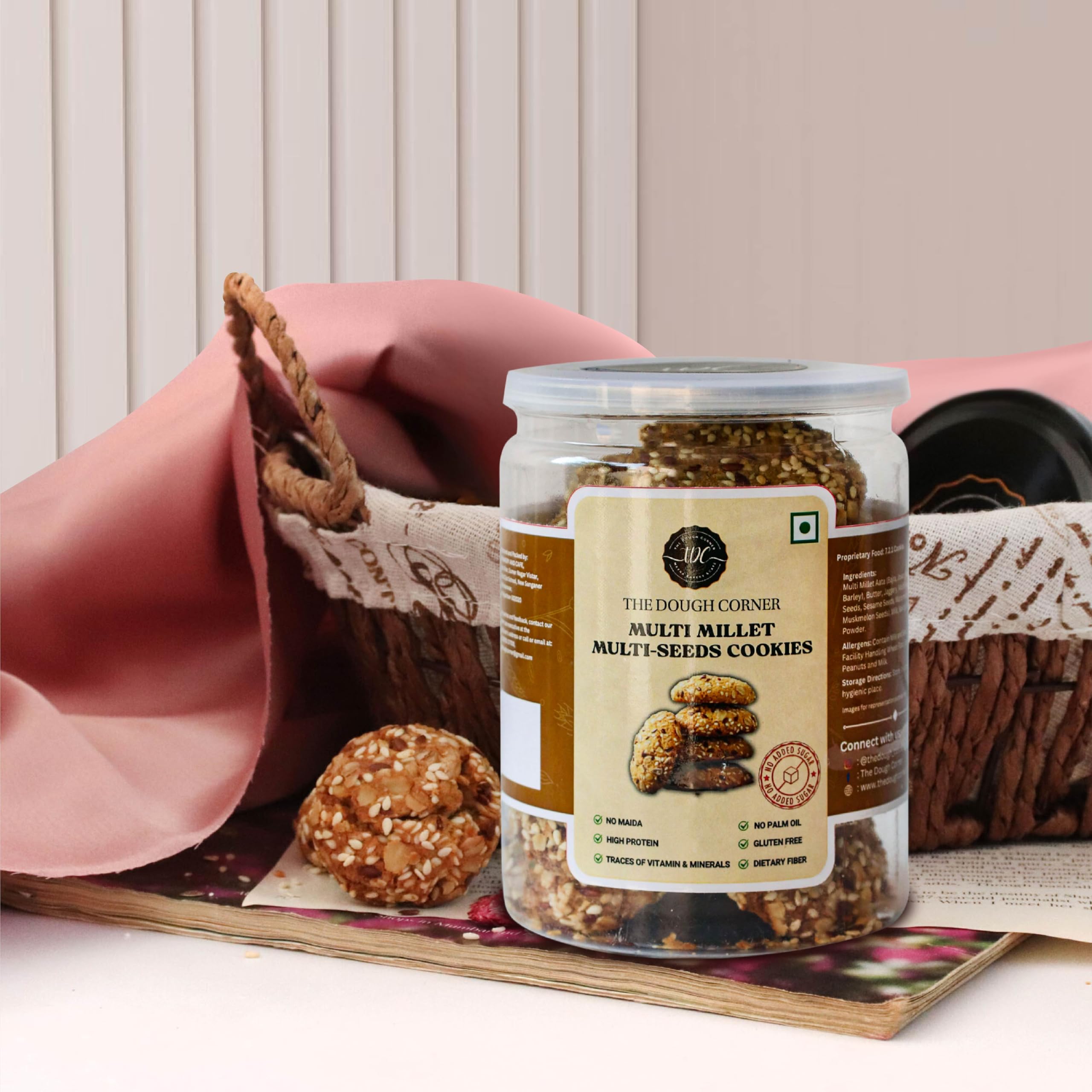 THE DOUGH CORNER Multi Millet Multi Seed Cookies | High Protein,Gluten ...