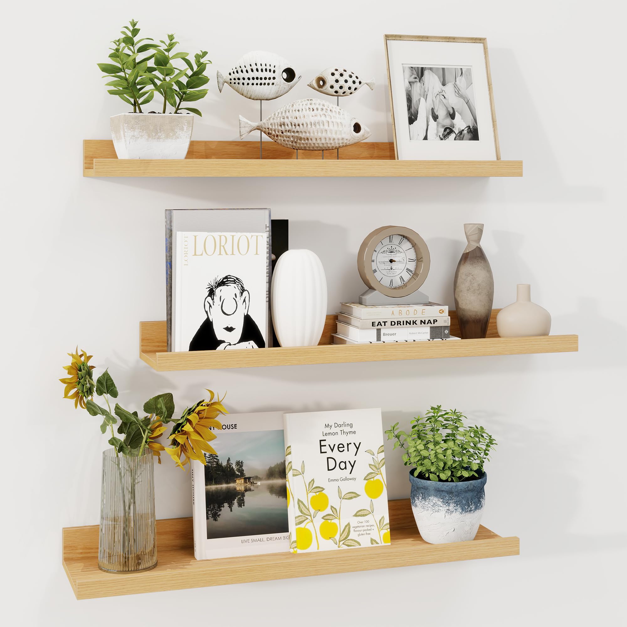 Amazon.com: Axeman Picture Ledge Shelf, Rustic Floating Shelves for ...