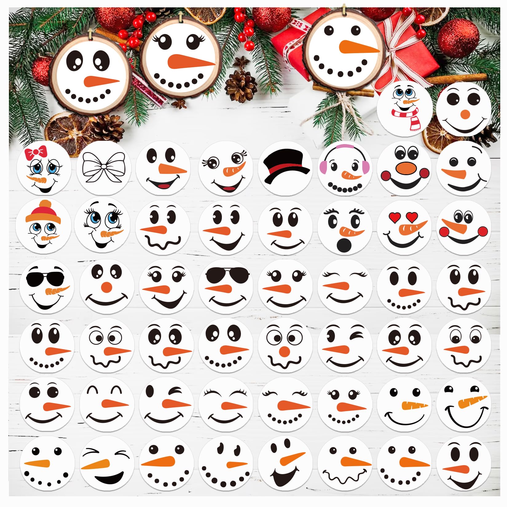 Painted Snowman Faces