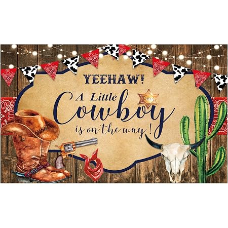 Amazon.com : LIGHTINHOME Cowgirl Baby Shower Backdrop 5Wx3H Feet Rustic ...